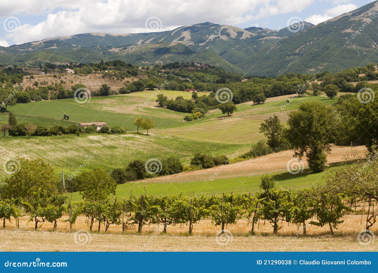 Landscape between Lazio and Umbria Stock Photo - Image of rieti, town ...