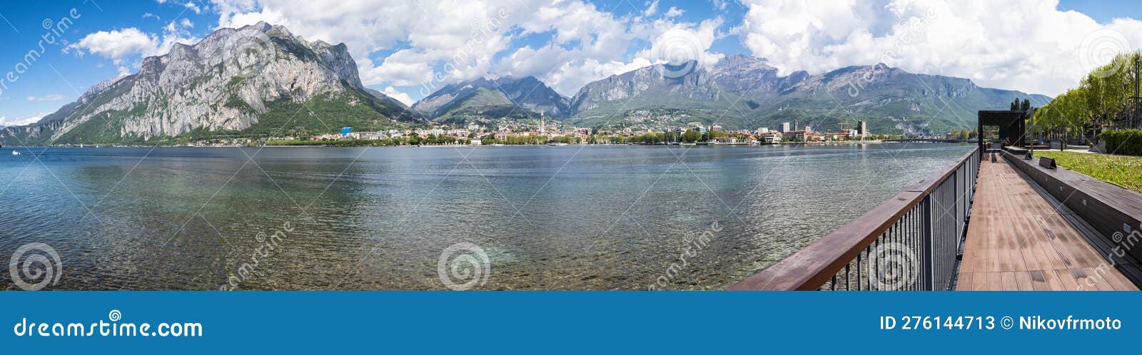 Landscape of Lecco Town from Malgrate Lakeside Stock Image - Image of ...