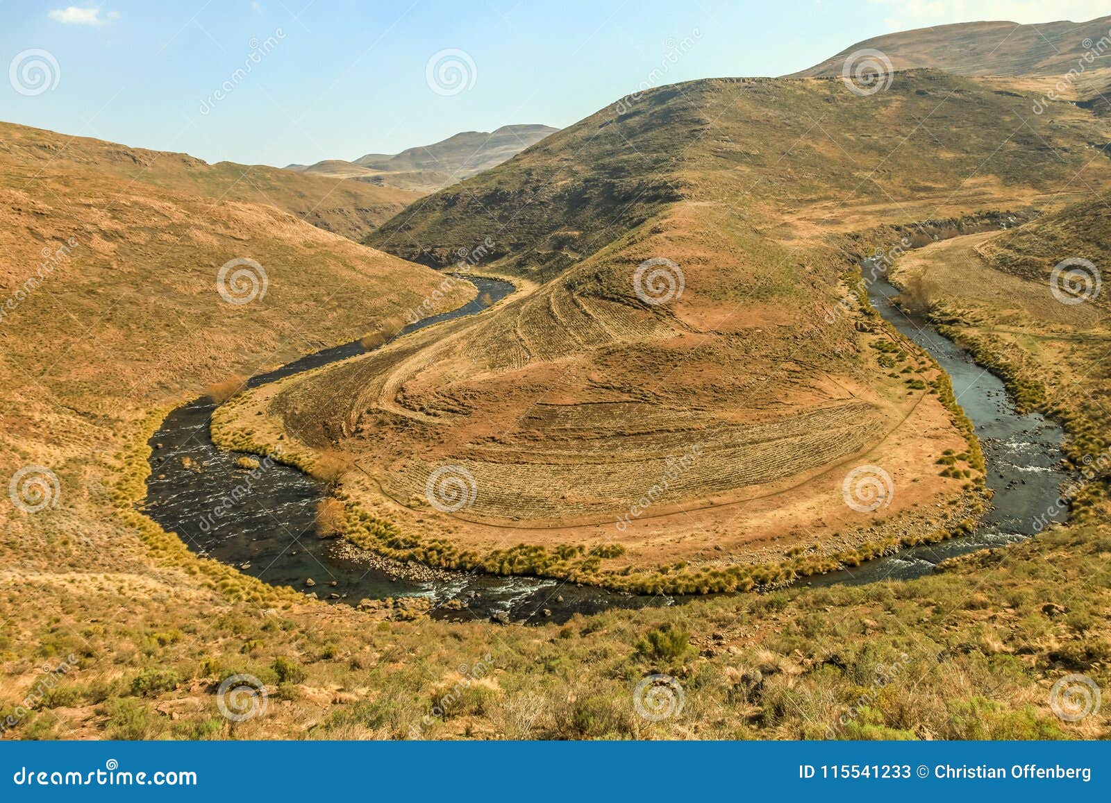 Landscape of Lesotho stock image. Image of field, light - 115541233