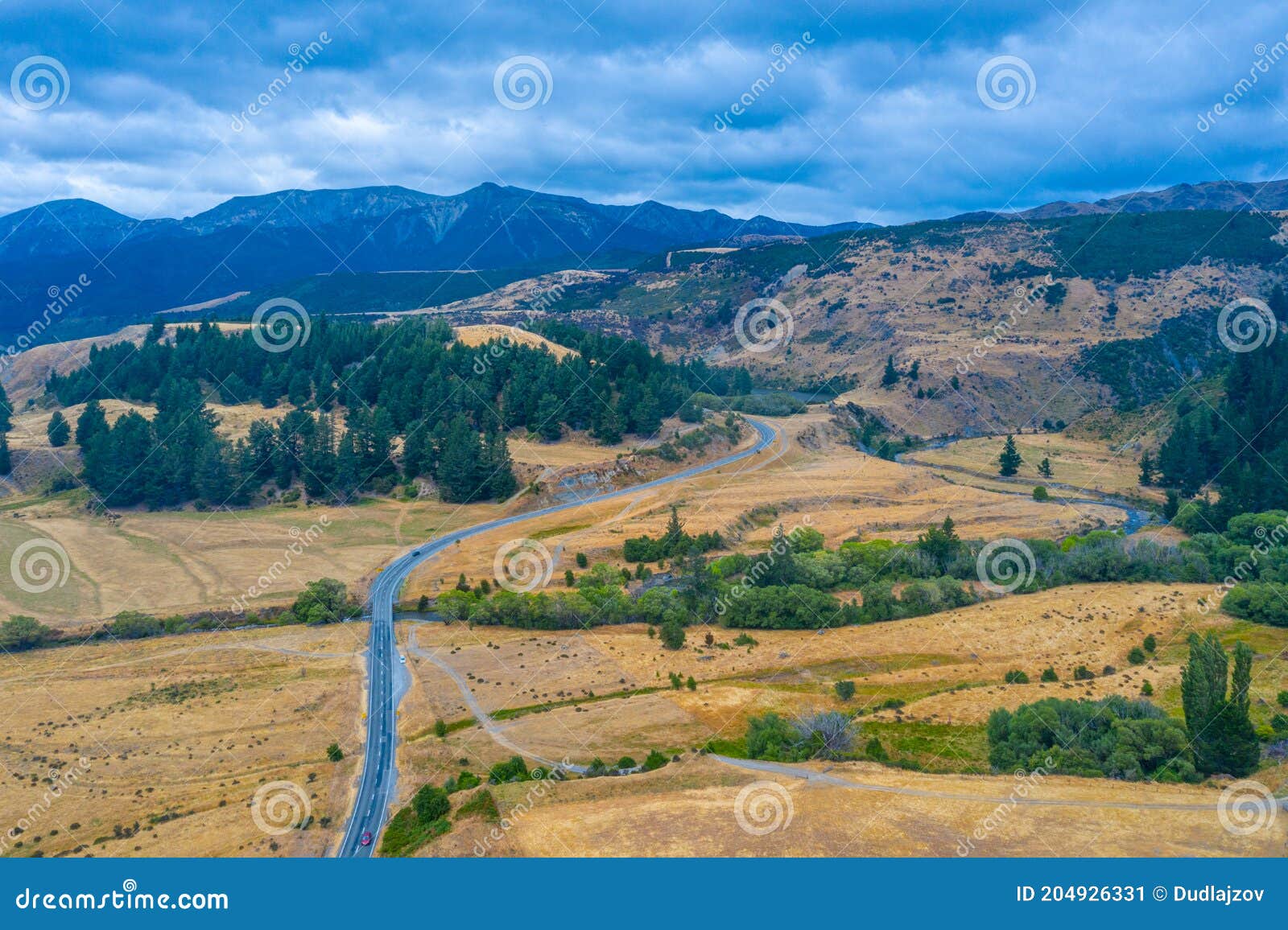 Landscape of Lewis Pass in New Zealand Stock Image - Image of rock ...