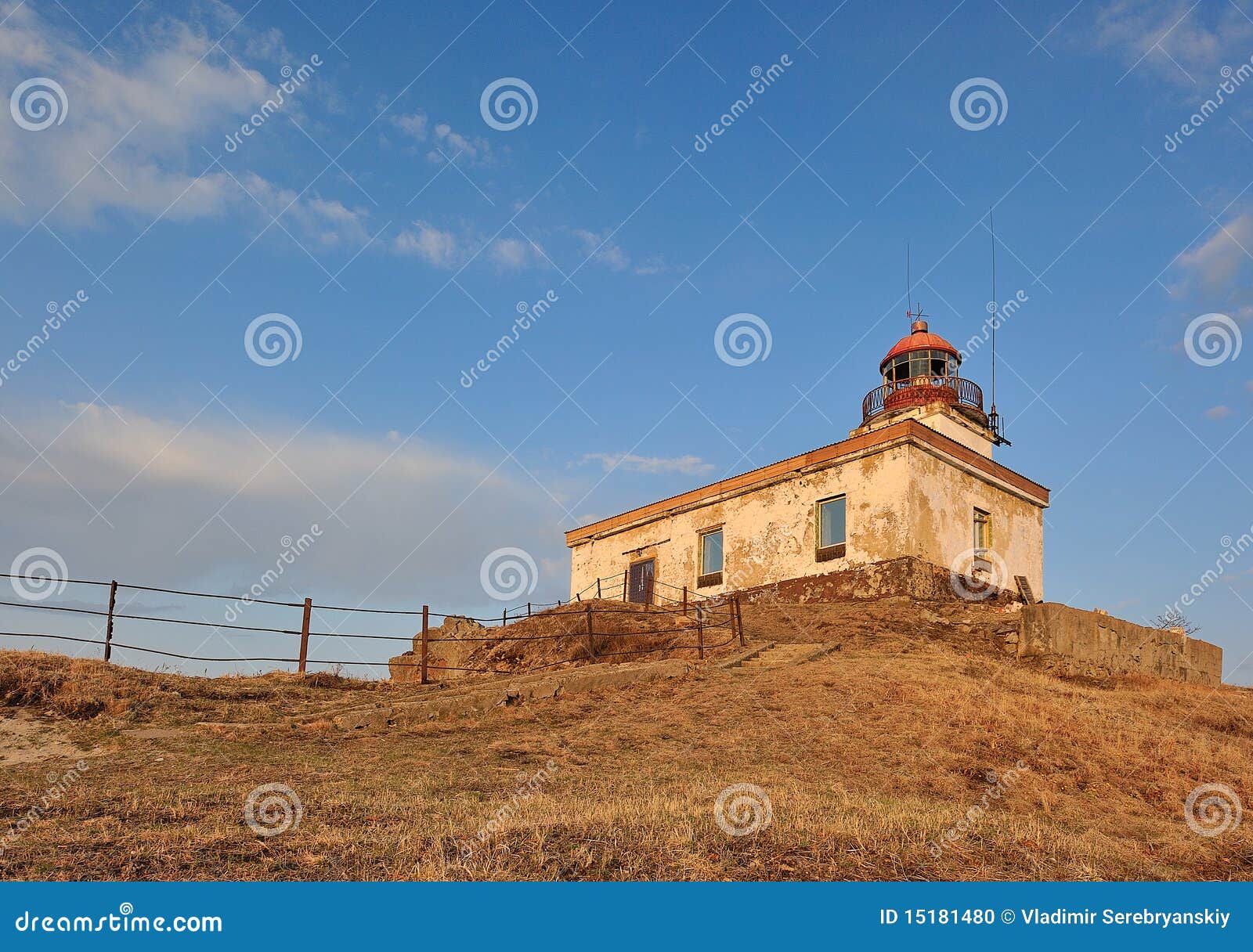 Landscape with a Lighthouse. Stock Photo - Image of blue, architecture ...
