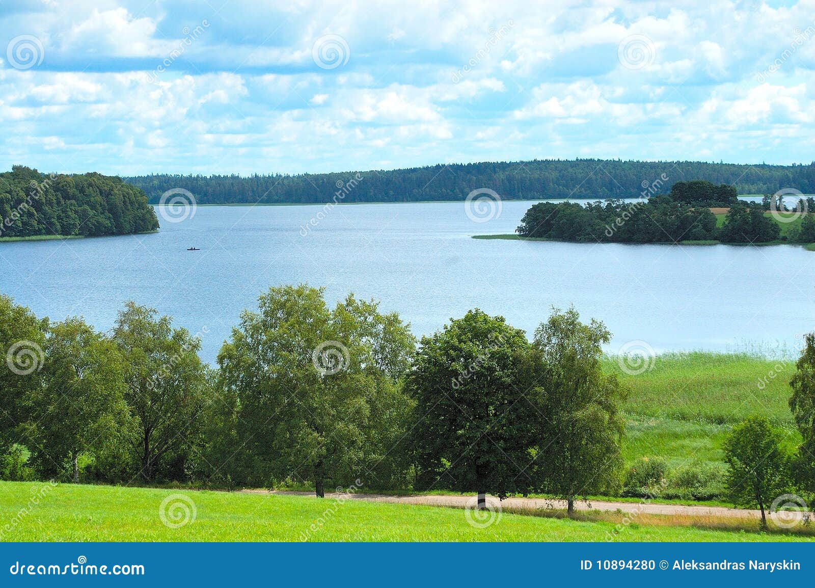 Landscape in Lithuania. stock photo. Image of lake, blue - 10894280