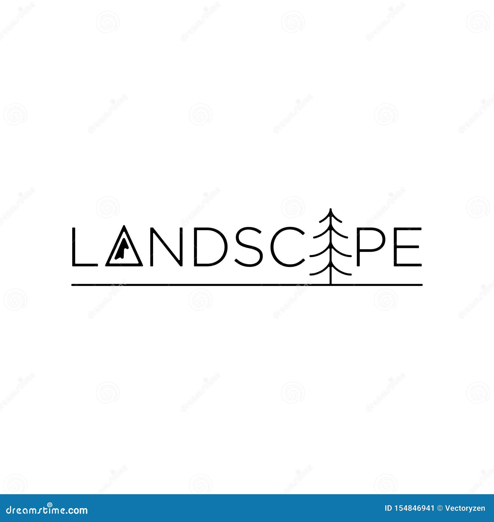 Landscape Logo Text Vector Design Symbol Icon Stock Vector ...