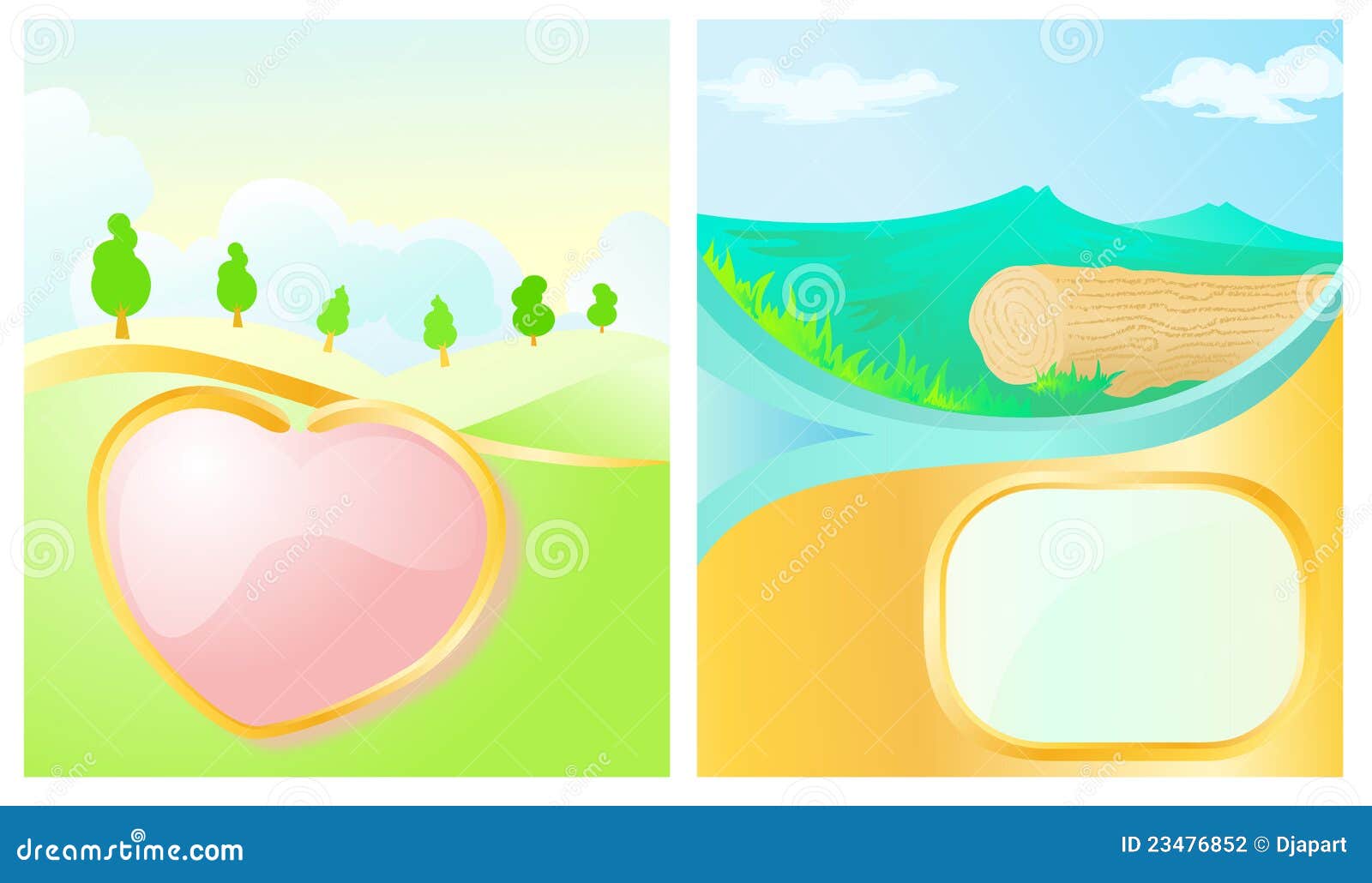 Landscape with Love Icon and Water Tank Stock Vector - Illustration of ...