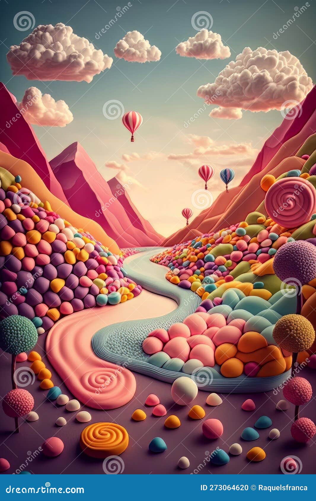 Landscape Made of Sweet Candies Stock Illustration - Illustration of ...