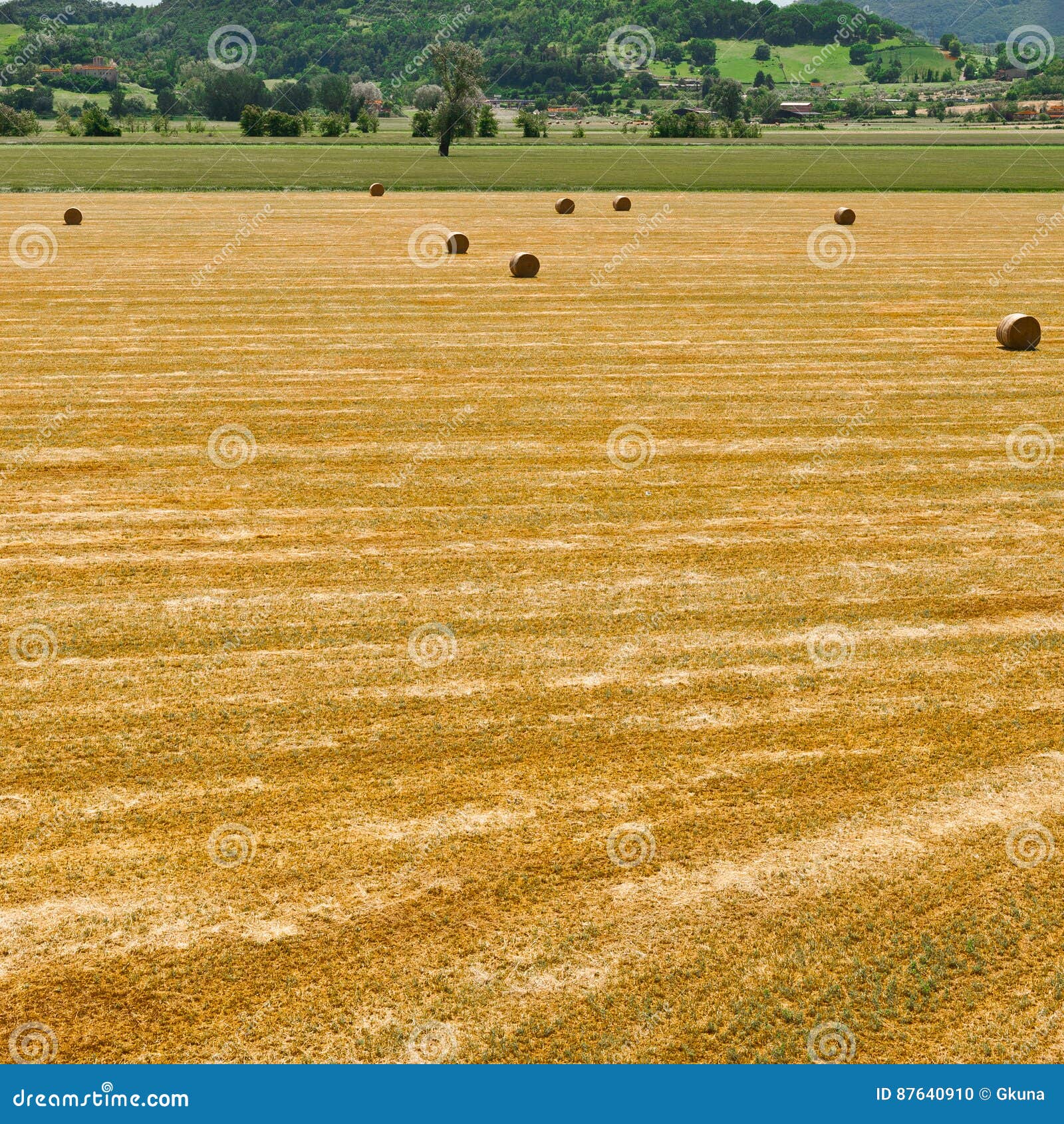 Landscape stock photo. Image of grain, bail, field, mountain - 87640910