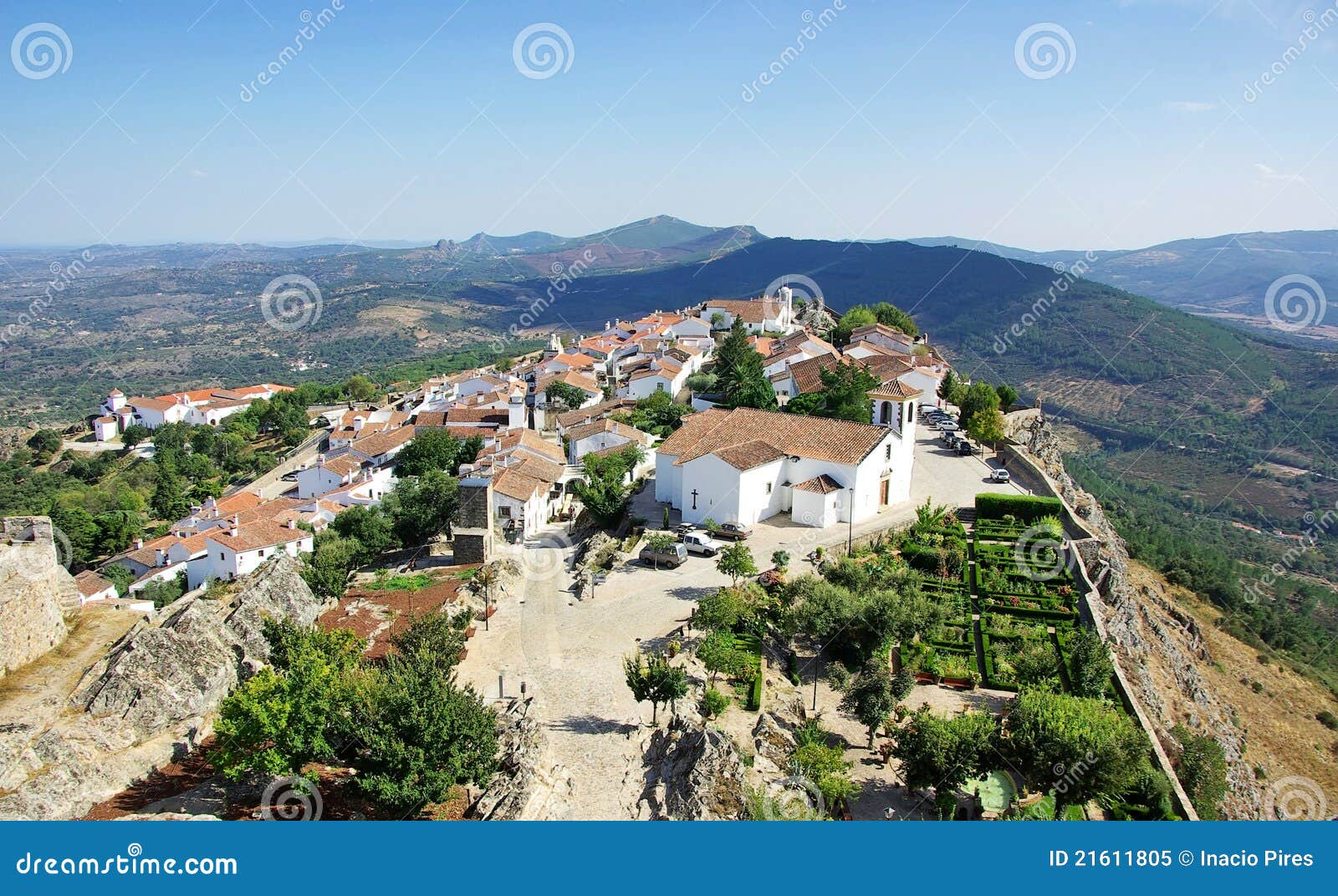 Landscape of Marvao,old Village. Stock Image - Image of garden ...