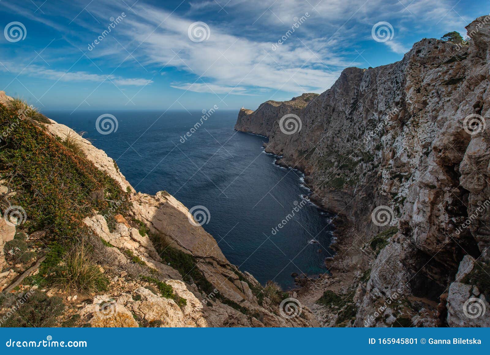 Landscape of the Mediterranean Coast with Mountains and Cliffs with a ...