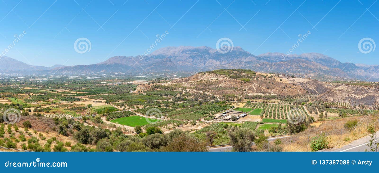 Landscape of Messara Plain. Crete, Greece Stock Photo - Image of ...