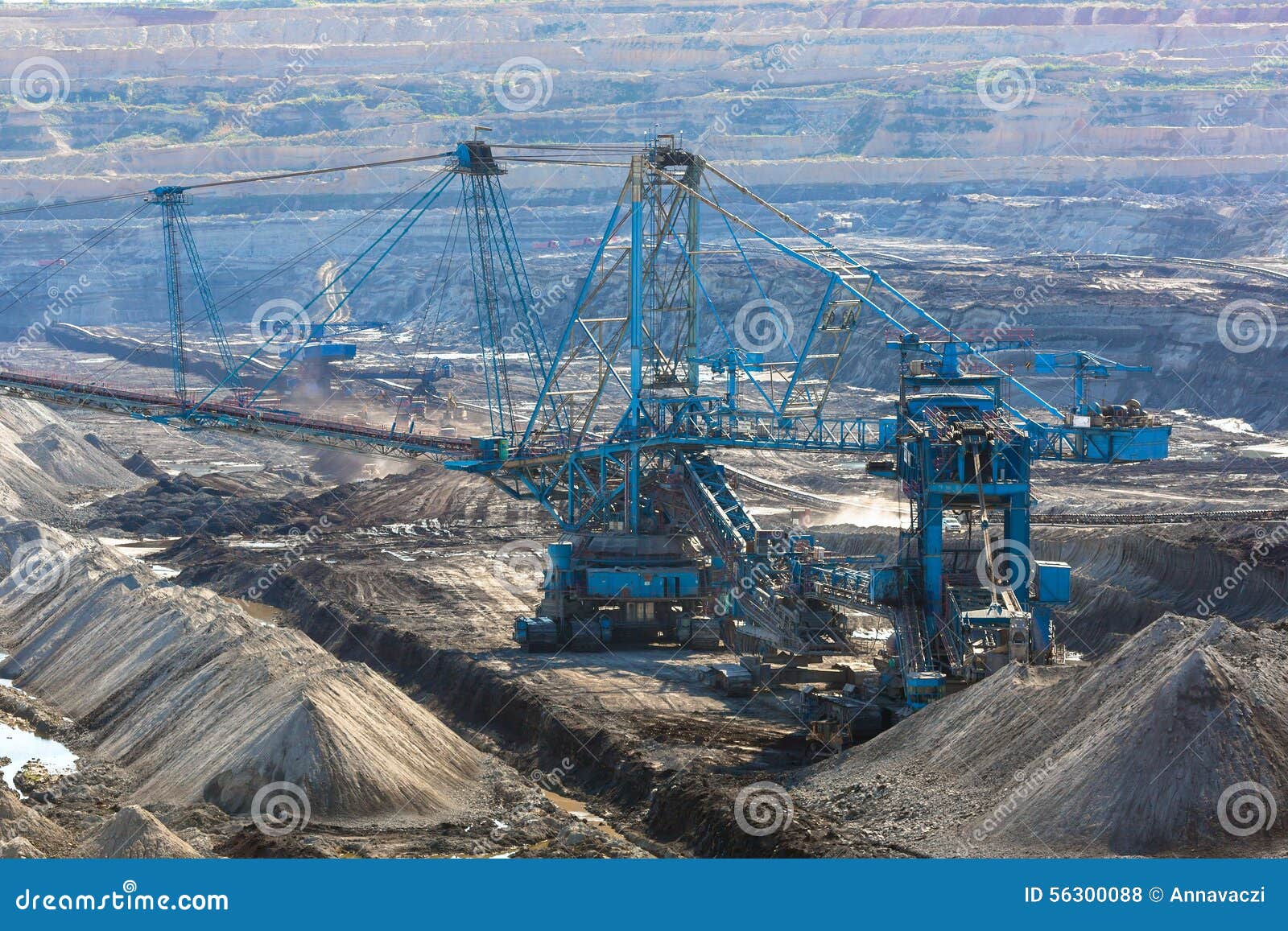Landscape with Mine Machine Stock Photo - Image of machine, blue: 56300088
