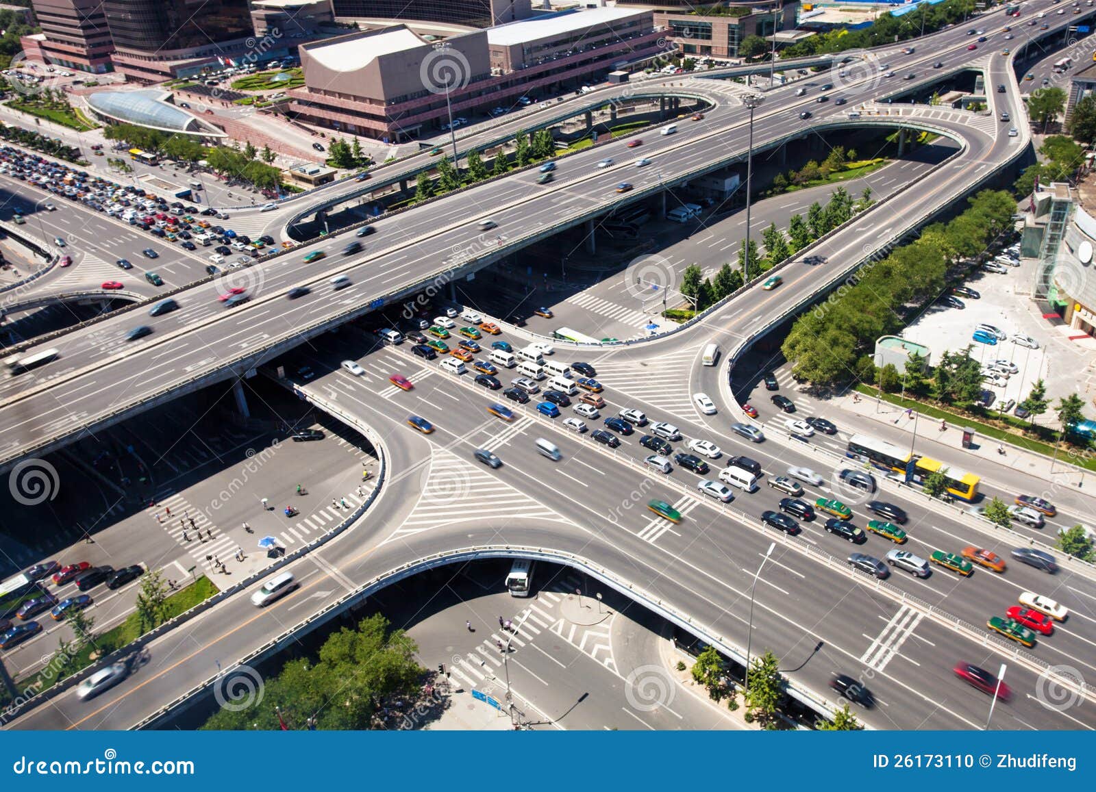 Landscape of modern city stock photo. Image of road, architecture ...