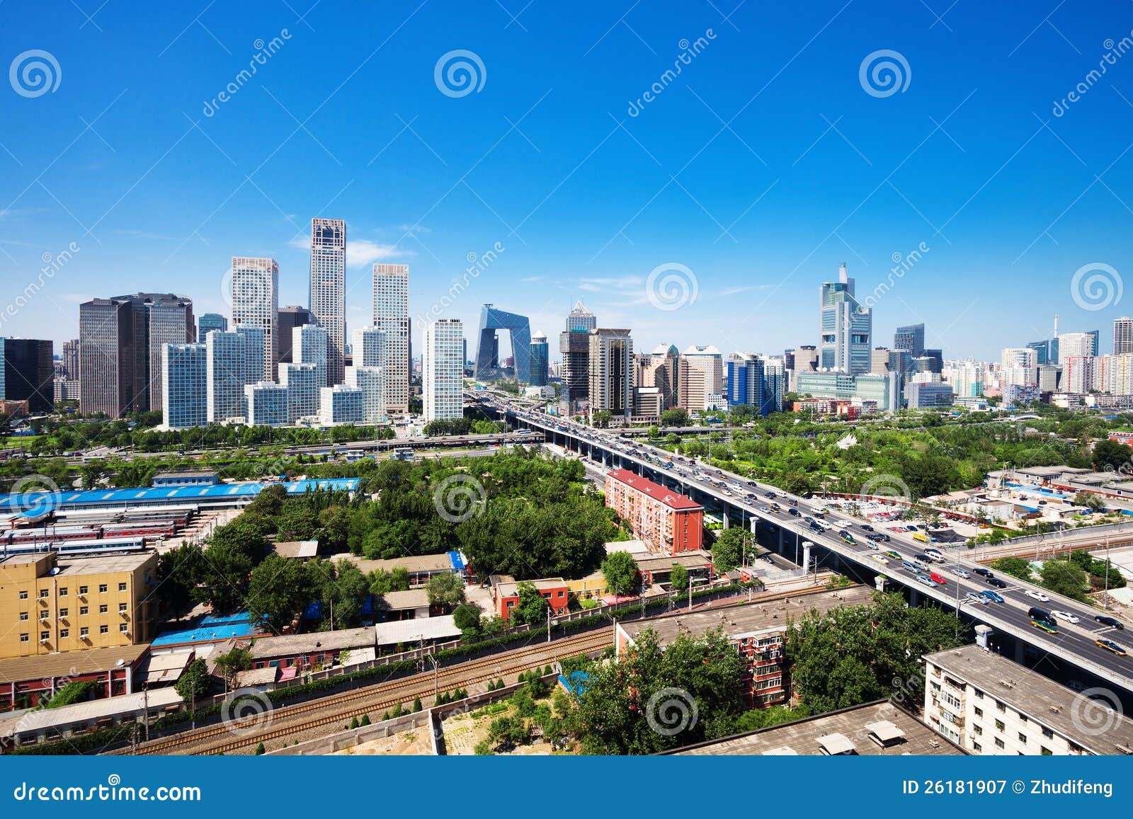 Landscape of modern city stock image. Image of traffic - 26181907