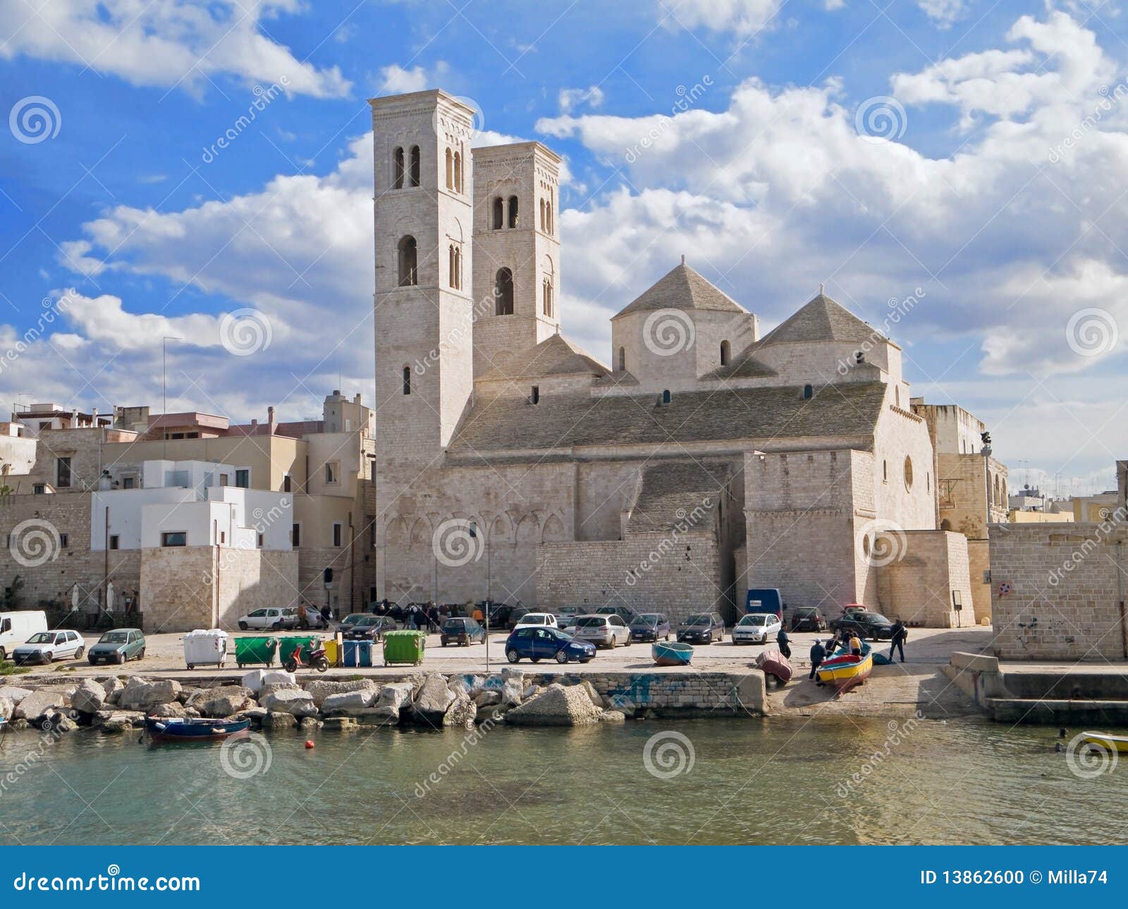 Landscape of Molfetta Old Seaport. Apulia. Stock Photo - Image of boat ...