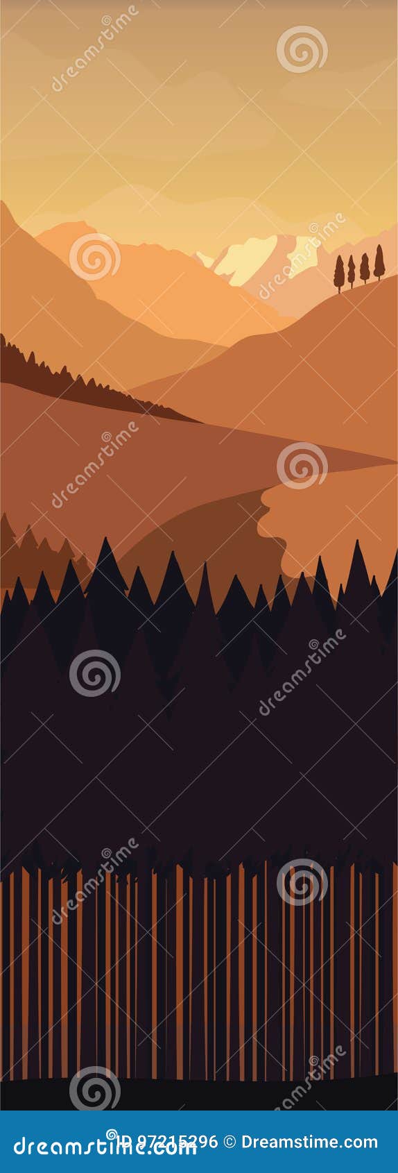 Landscape monochrome stock vector. Illustration of countryside - 97215296