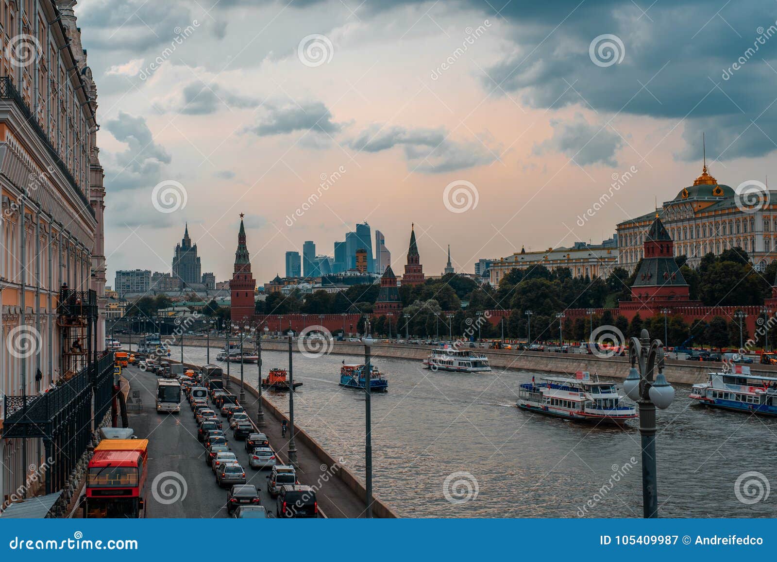 Landscape of Moscow City on the Red Square. Stock Image - Image of ...