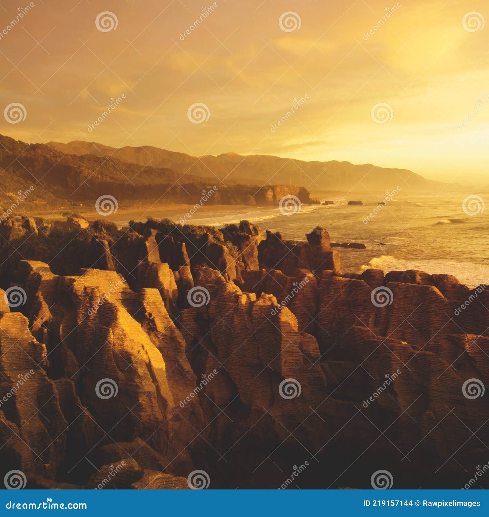Landscape of Mountain Cliff by the Beach Coast Nature Scenic Stock ...