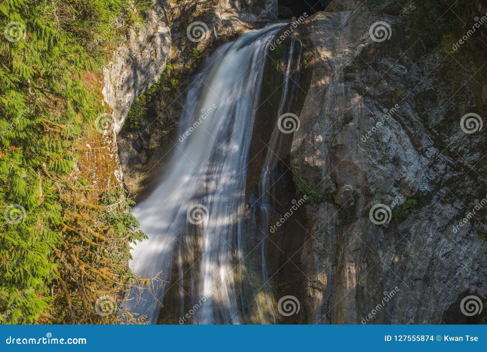 Background of Beautiful Waterfall in Slow Shutter Stock Photo - Image ...