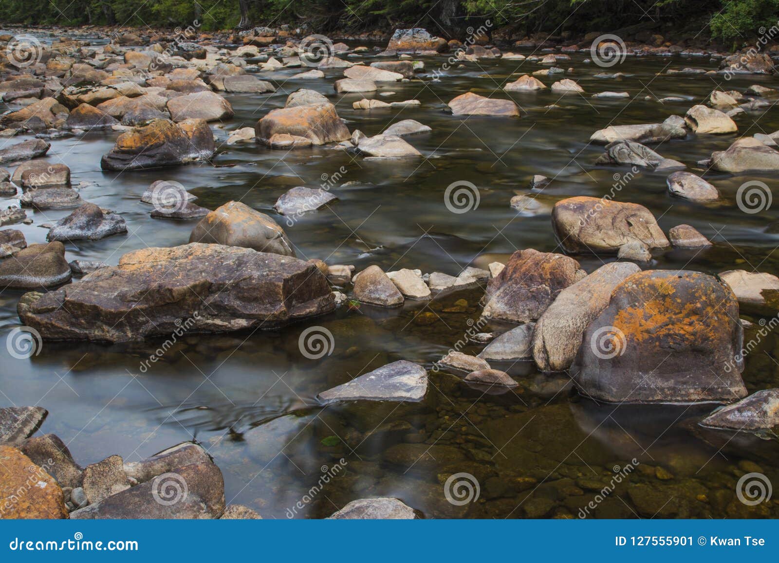 Landscape Mountain and Flowing Water in Slow Shutter Stock Image ...