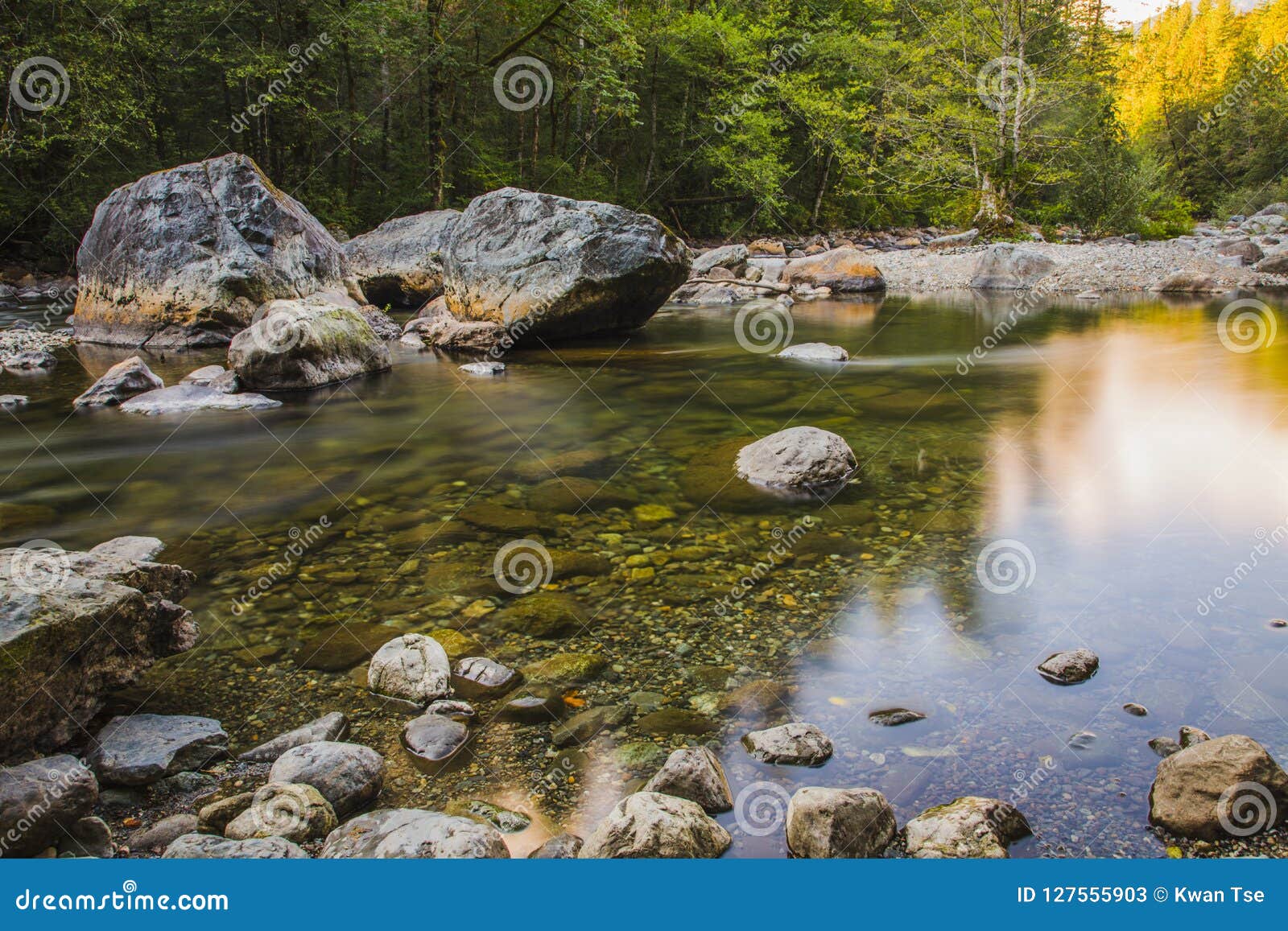 Landscape Mountain and Flowing Water in Slow Shutter Stock Image ...