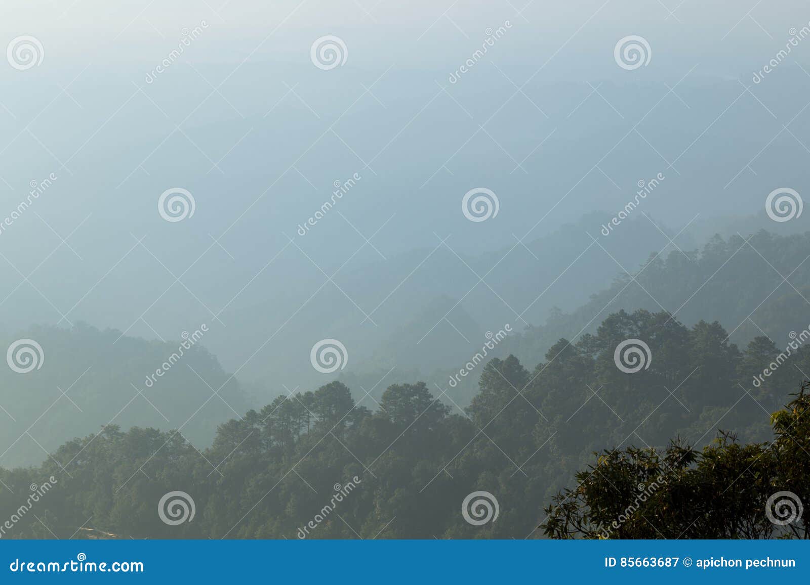 Landscape Mountain and Mist on Morning Mountain,soft Light Background ...