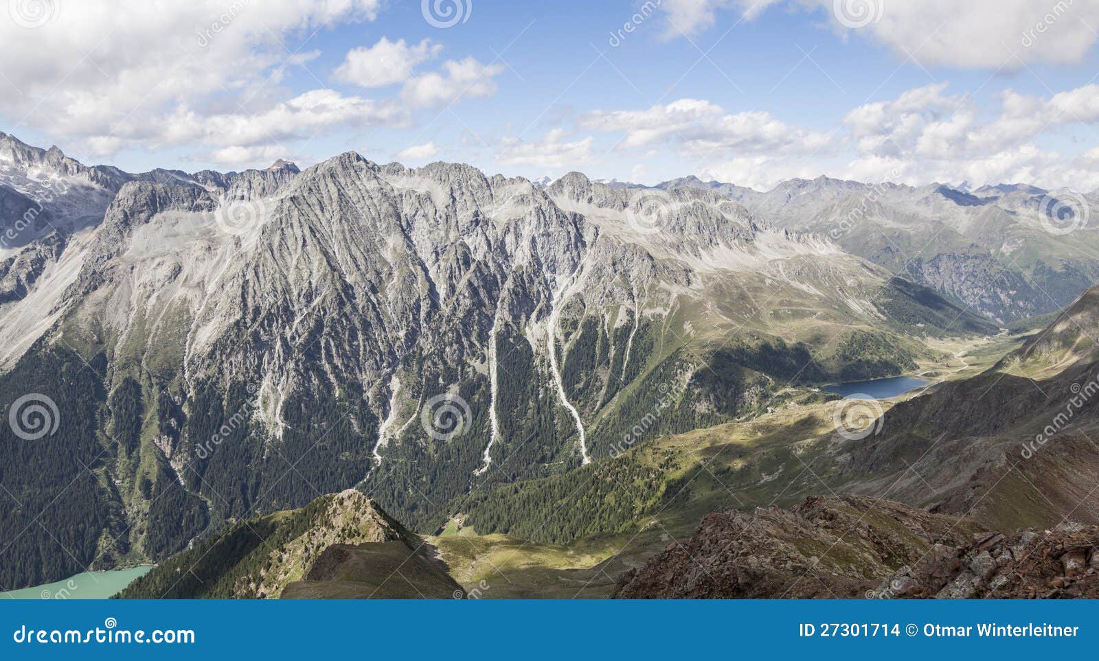 Landscape of Mountain Peaks, Valley,lakes in Alps. Stock Photo - Image ...