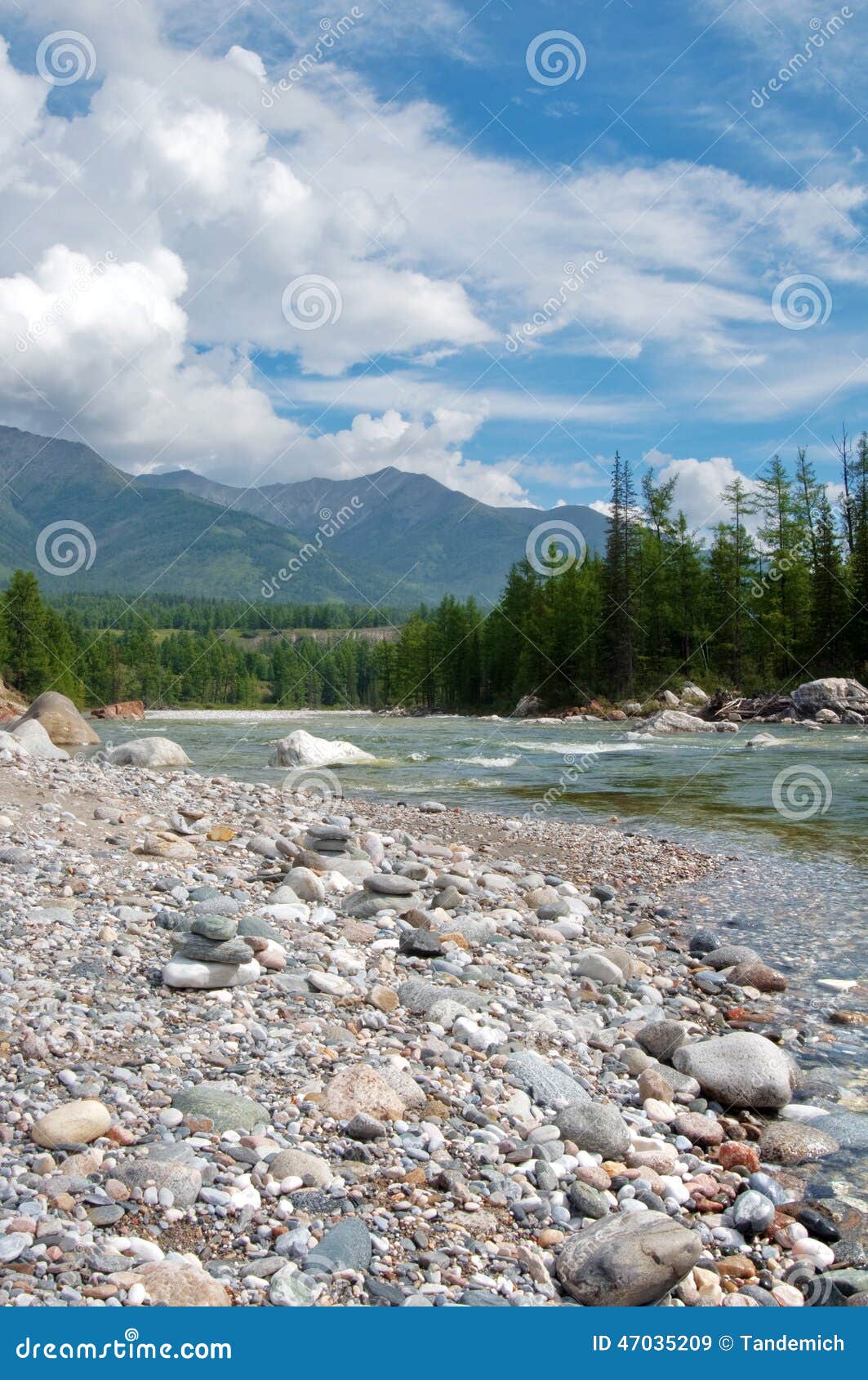 Landscape of Mountain River Stock Image - Image of scenery, outdoor ...