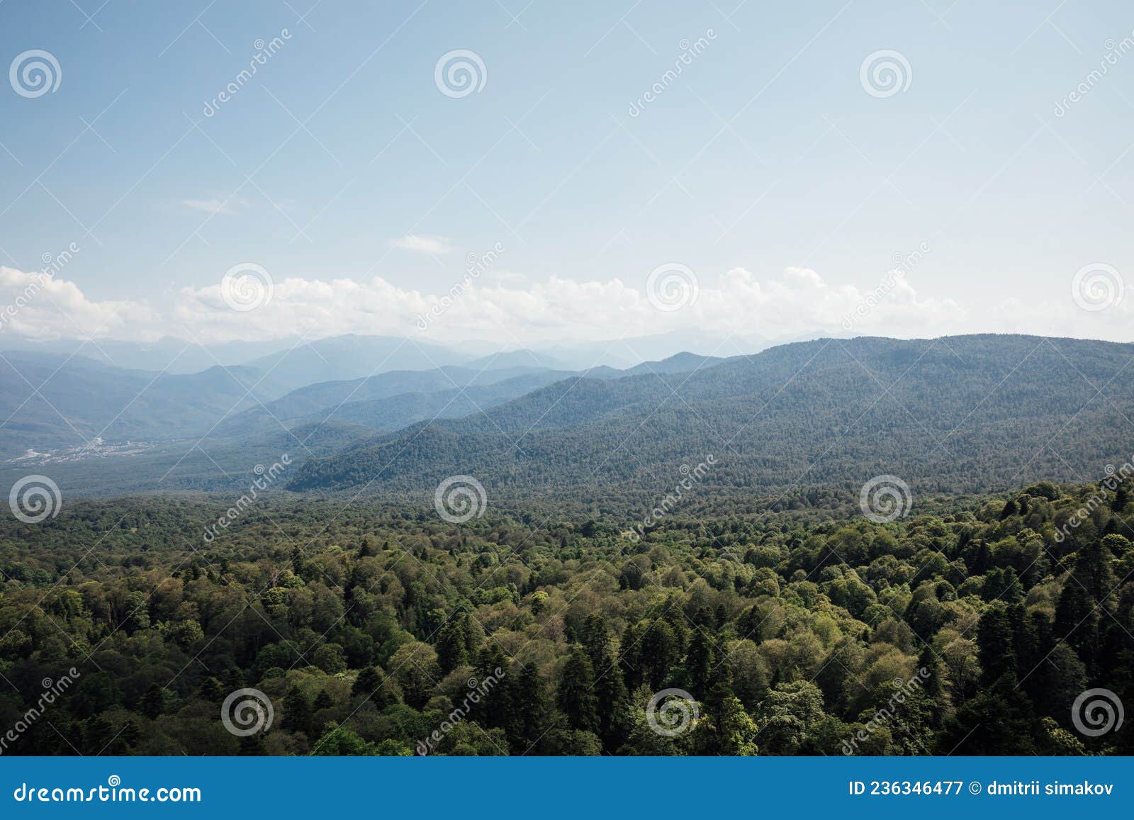 Beautiful Landscape of Mountain Sky and Green Forest Stock Image ...
