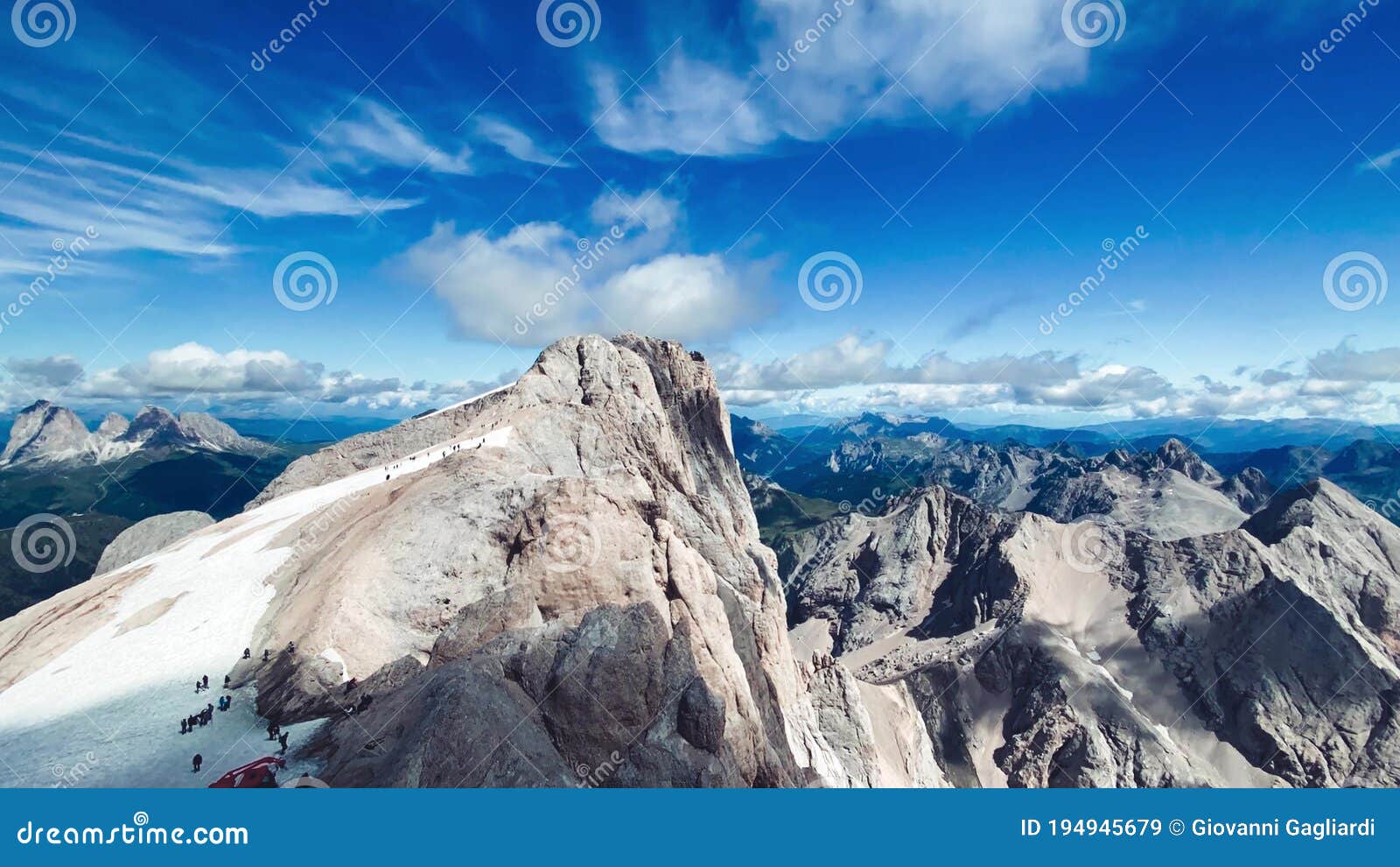 Landscape Mountain View from Marmolada, Italian Alps Stock Image ...