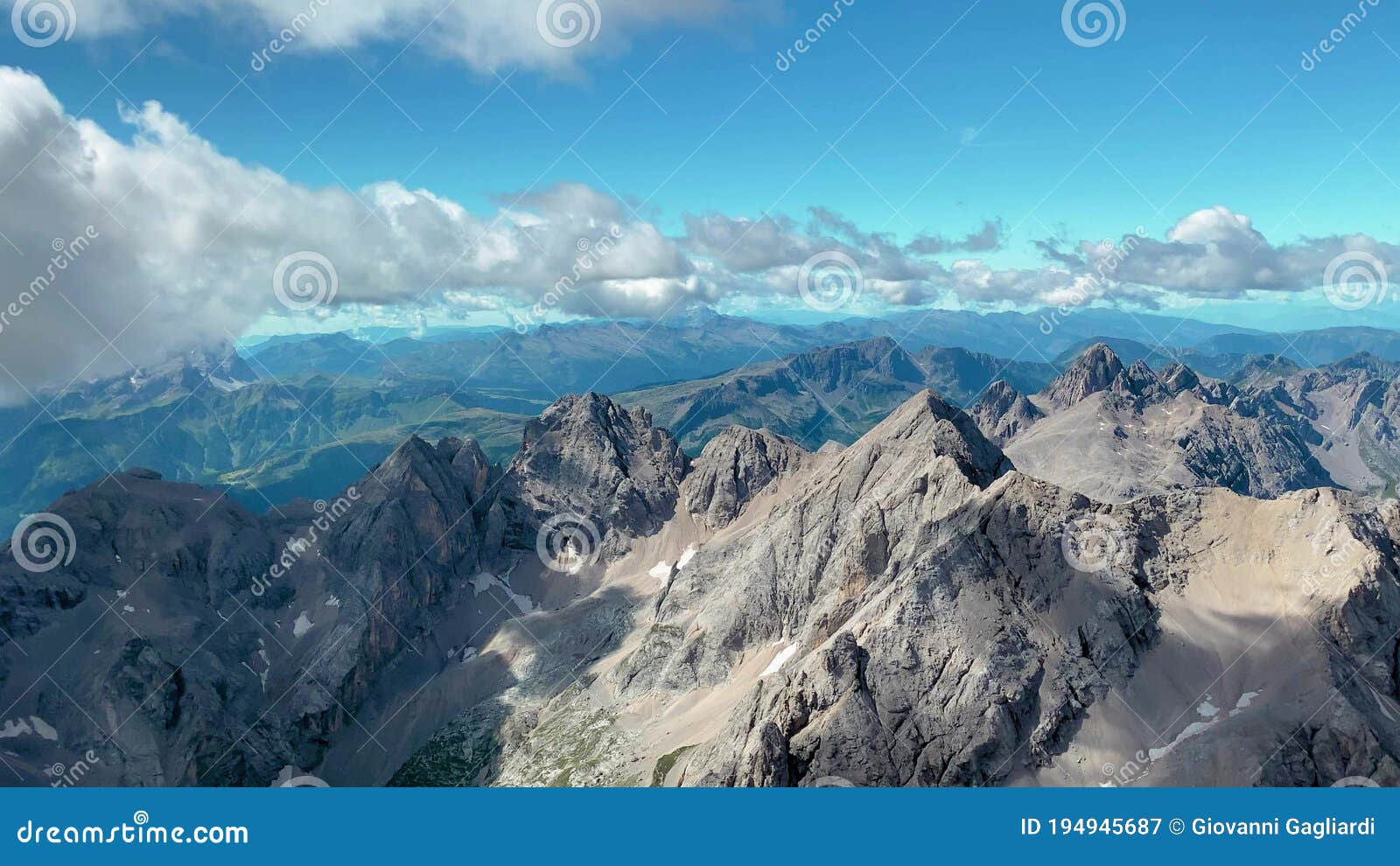 Landscape Mountain View from Marmolada, Italian Alps Stock Image ...