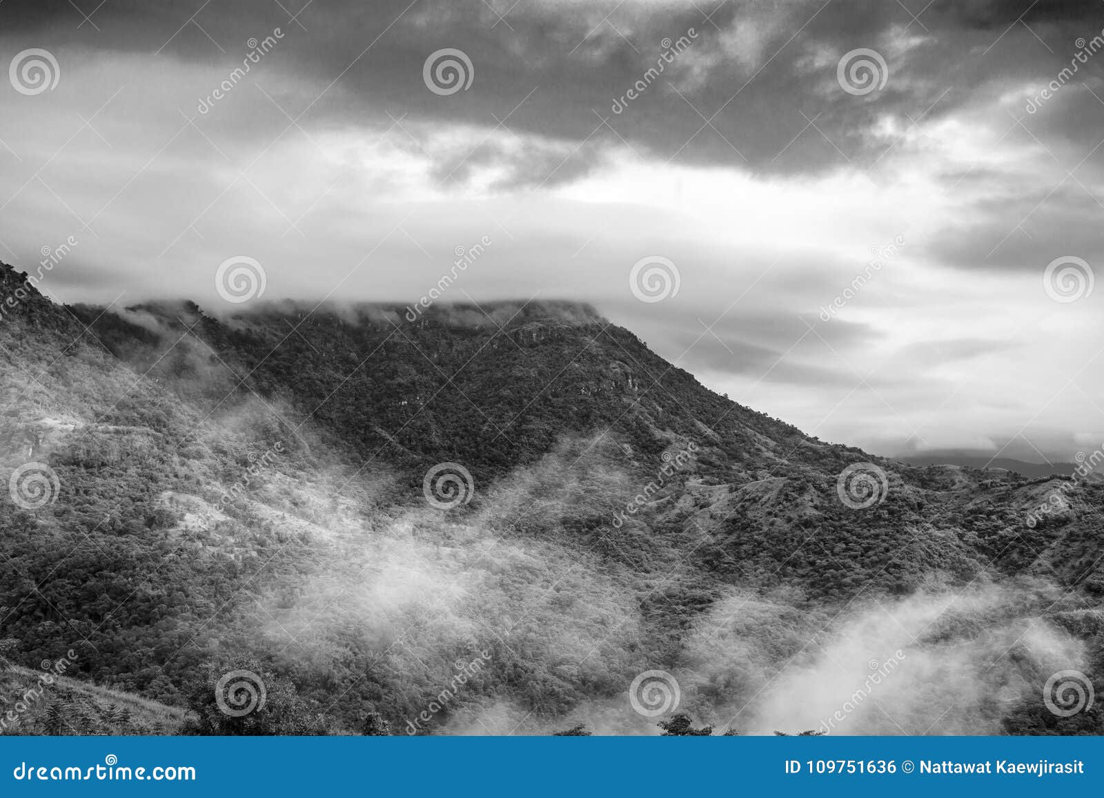 Landscape Mountain View with Raining Mist Cover Mountain Stock Photo ...