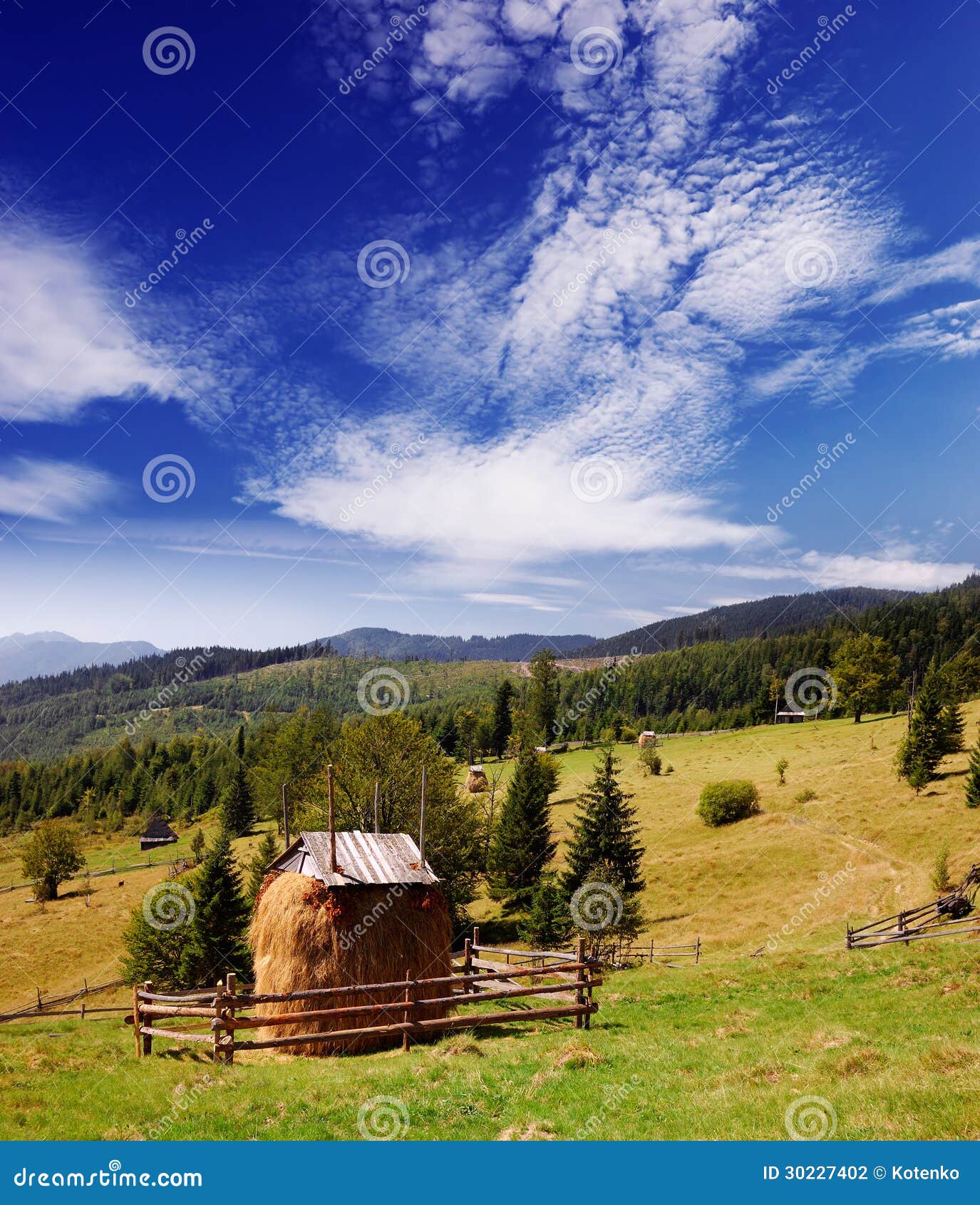 Sunny rural landscape stock photo. Image of grassland - 30227402