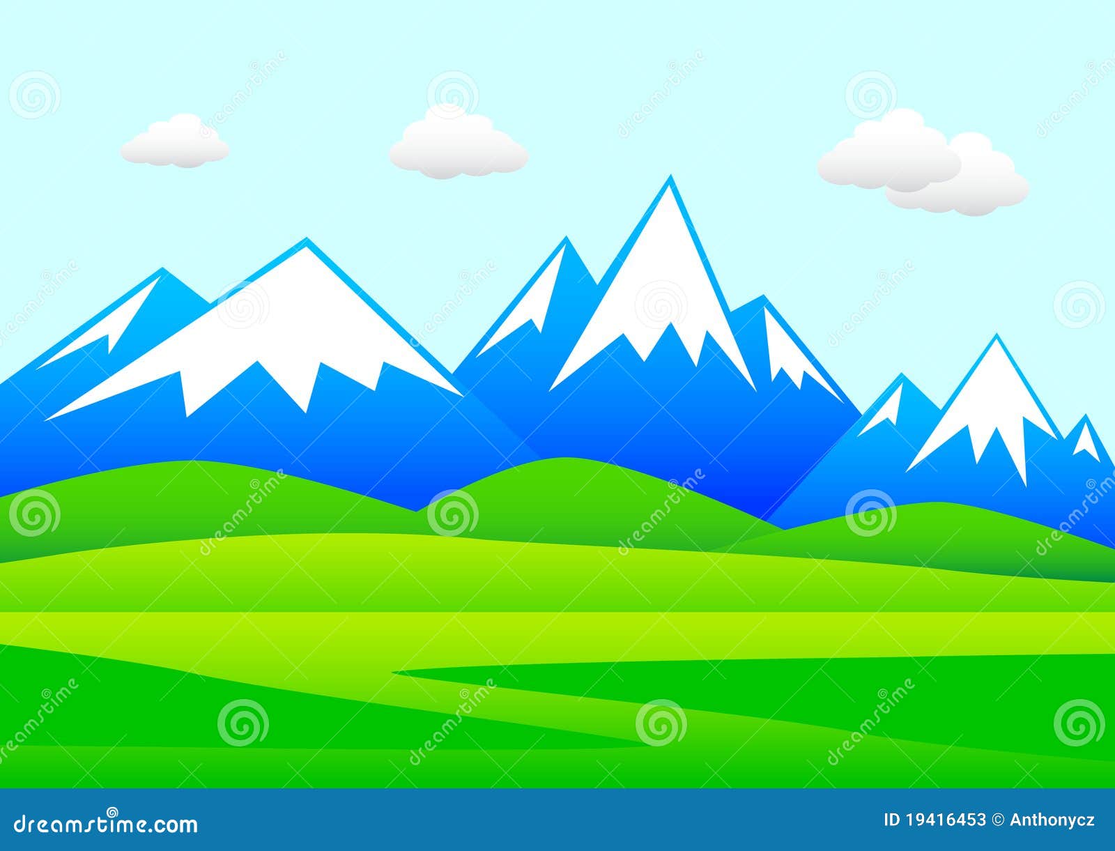Landscape with mountains stock vector. Illustration of terrain - 19416453
