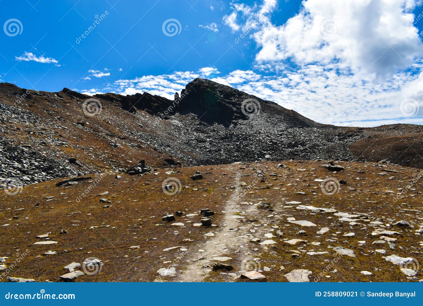 Landscape with Mountains and Beautiful Blue Sky Stock Image - Image of ...