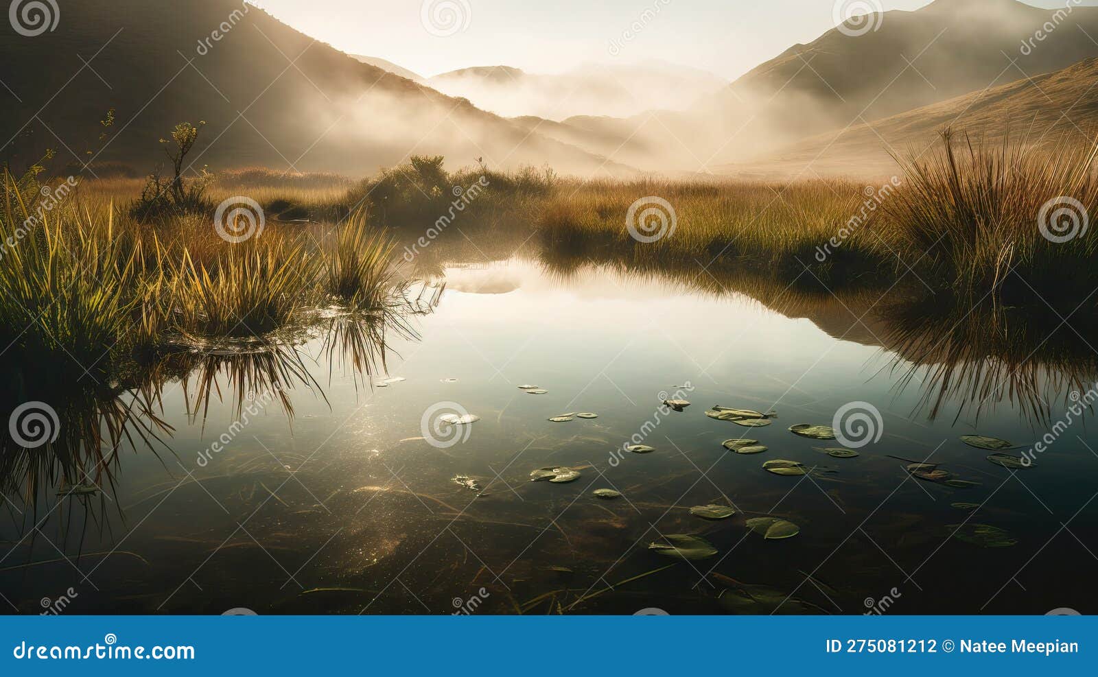 Landscape with Mountains, Forest and a River, Beautiful Scenery ...