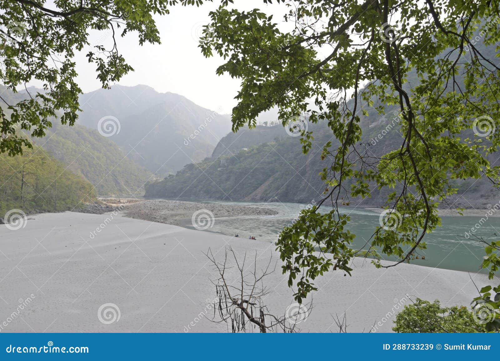 Landscape with Mountain and a River Stock Image - Image of scenic, blue ...