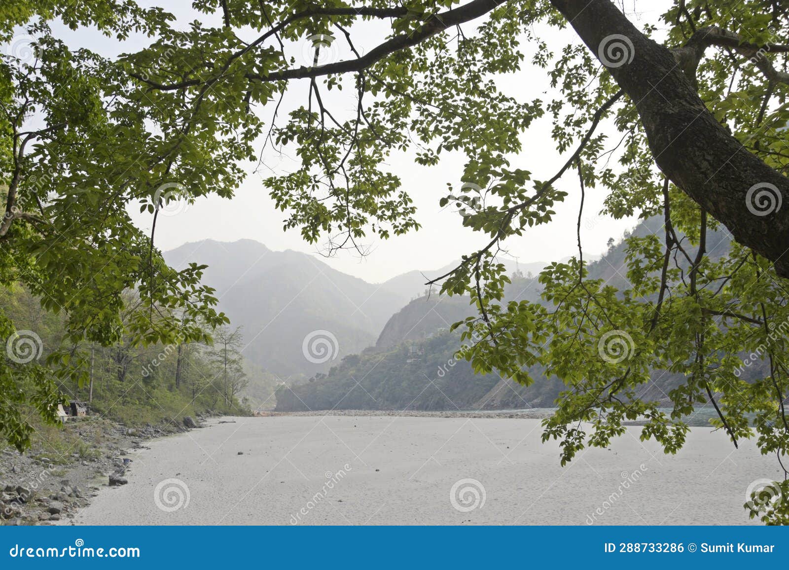 Landscape with Mountain and a River Stock Photo - Image of rock ...