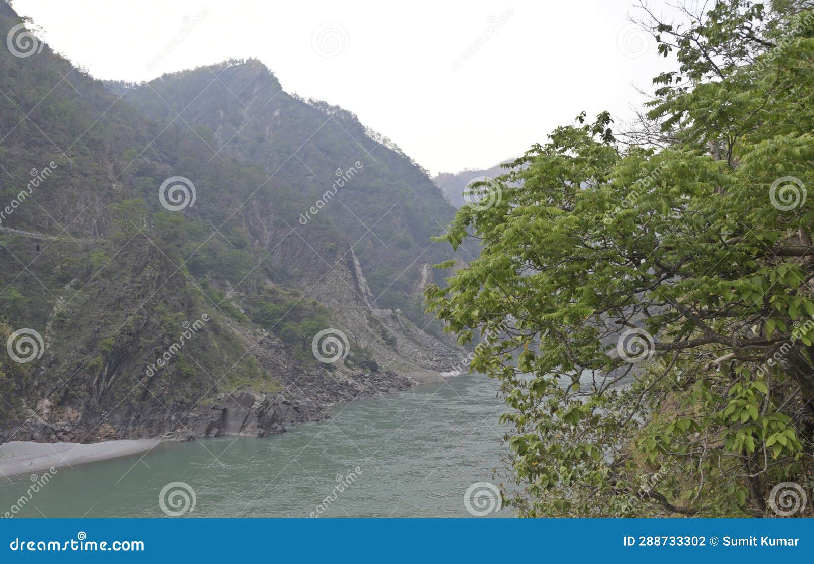 Landscape with Mountain and a River Stock Photo - Image of scenery ...