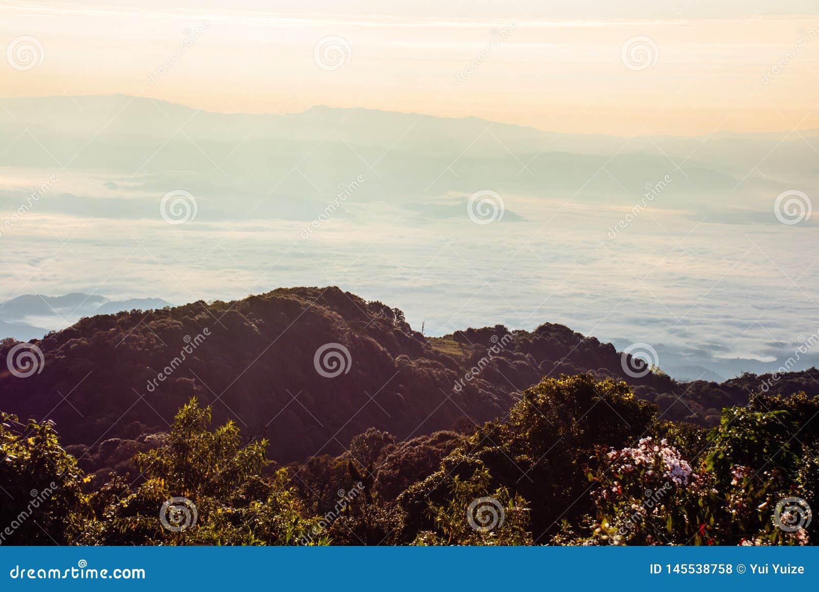 Mountains and Hills in the Morning Stock Photo - Image of park ...