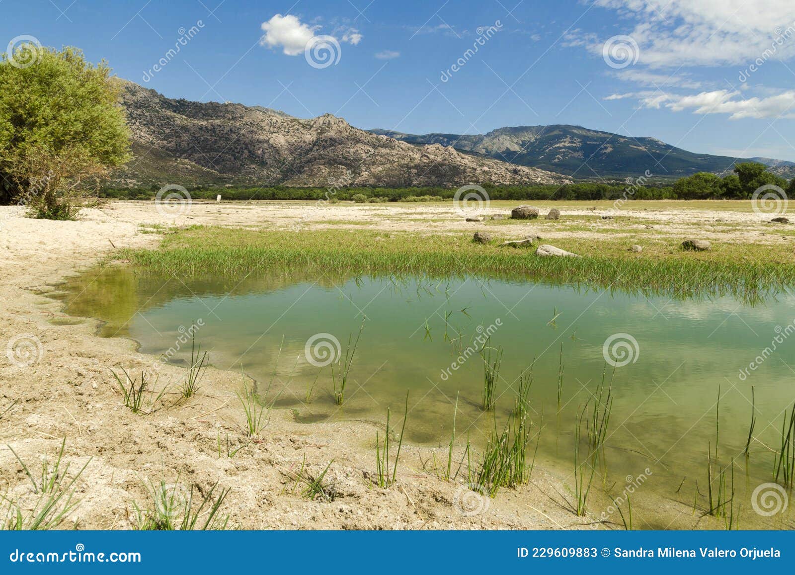 Landscape with Mountains and a Lagoon. Natural Resources Stock Image ...