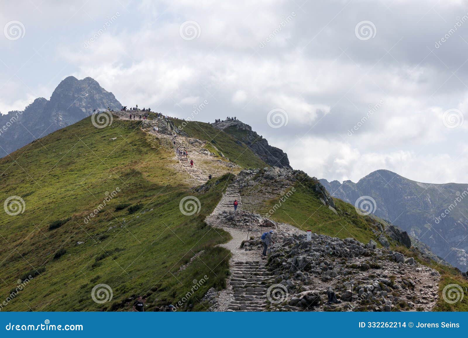 .landscape in the Mountains with a Path Along the Mountain Ridge Stock ...