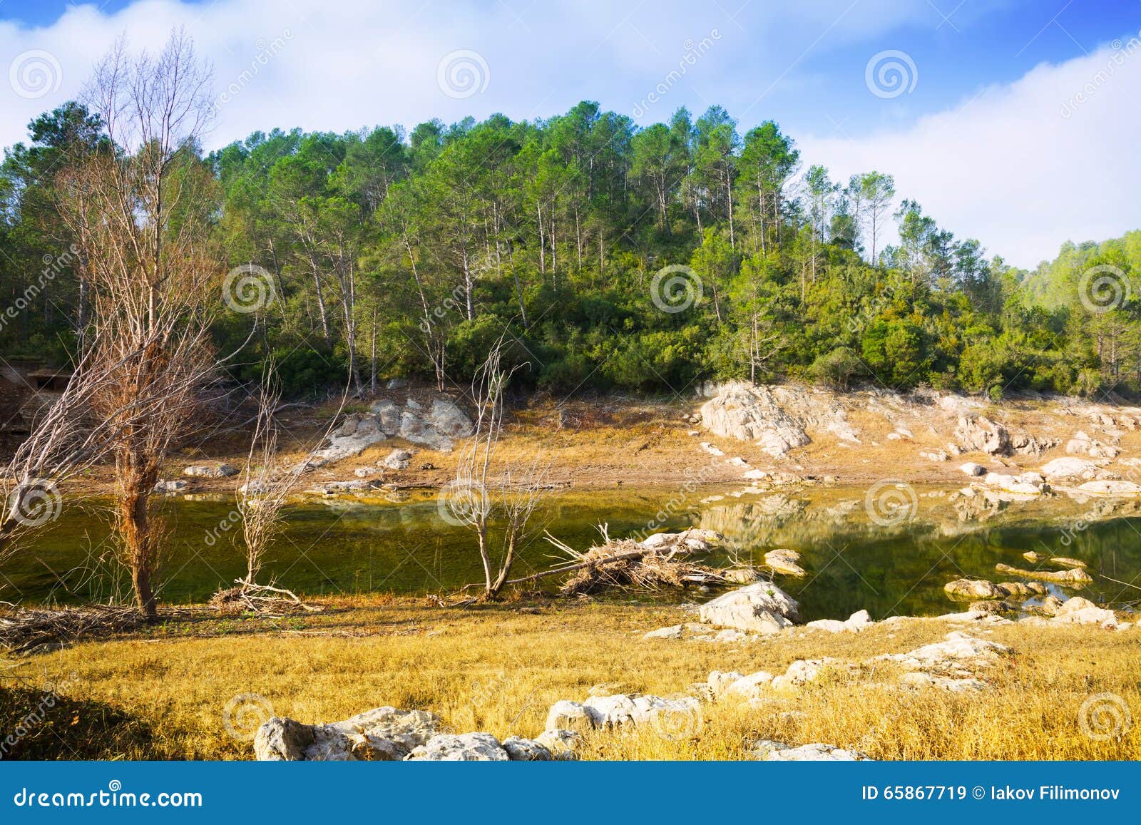 Landscape with Mountains River in Sunny Day. Muga Stock Image - Image ...