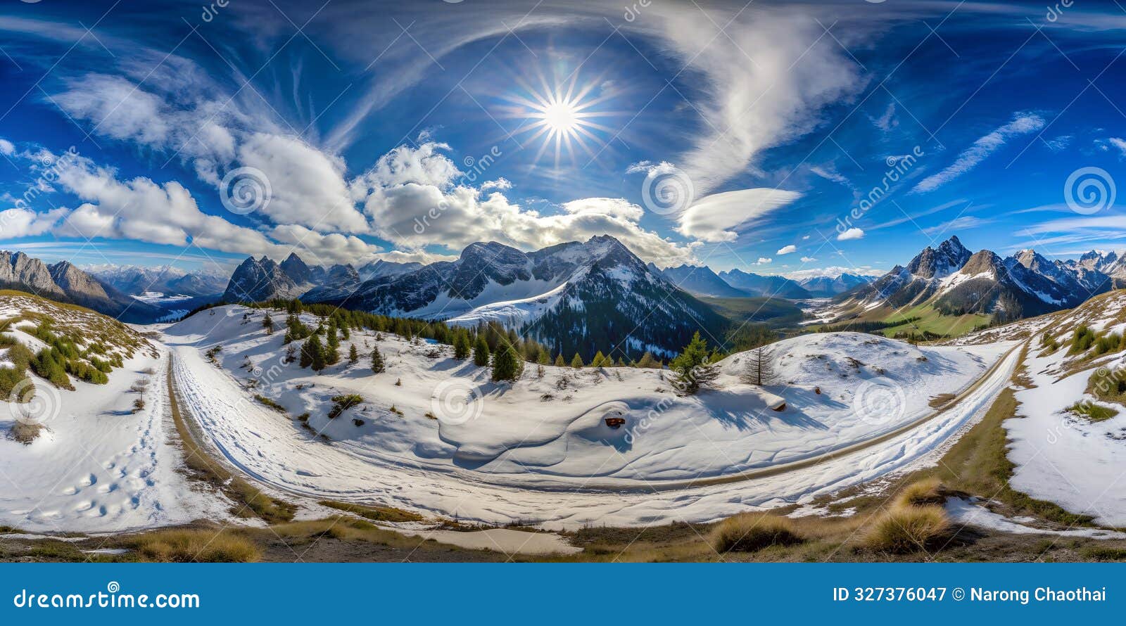 Landscape with Mountains and Snow VR 360 Spherical Panorama ...