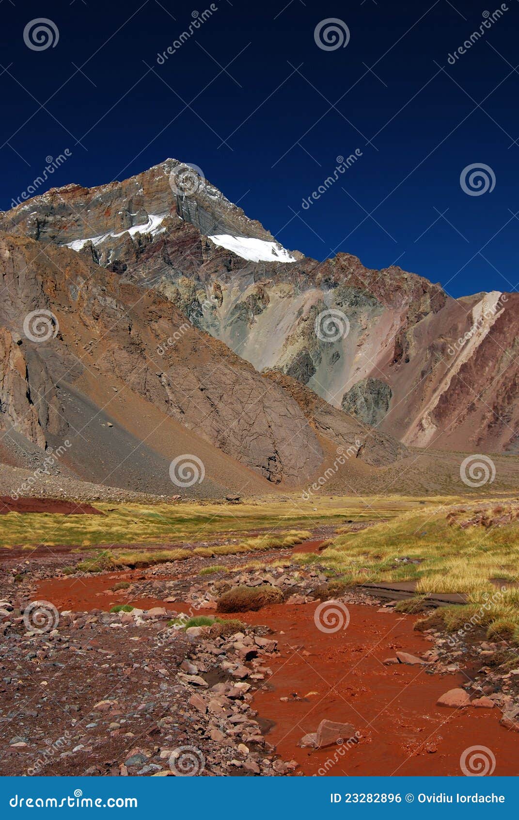 Landscape with Mountains and Volcanic Ground Stock Photo - Image of ...