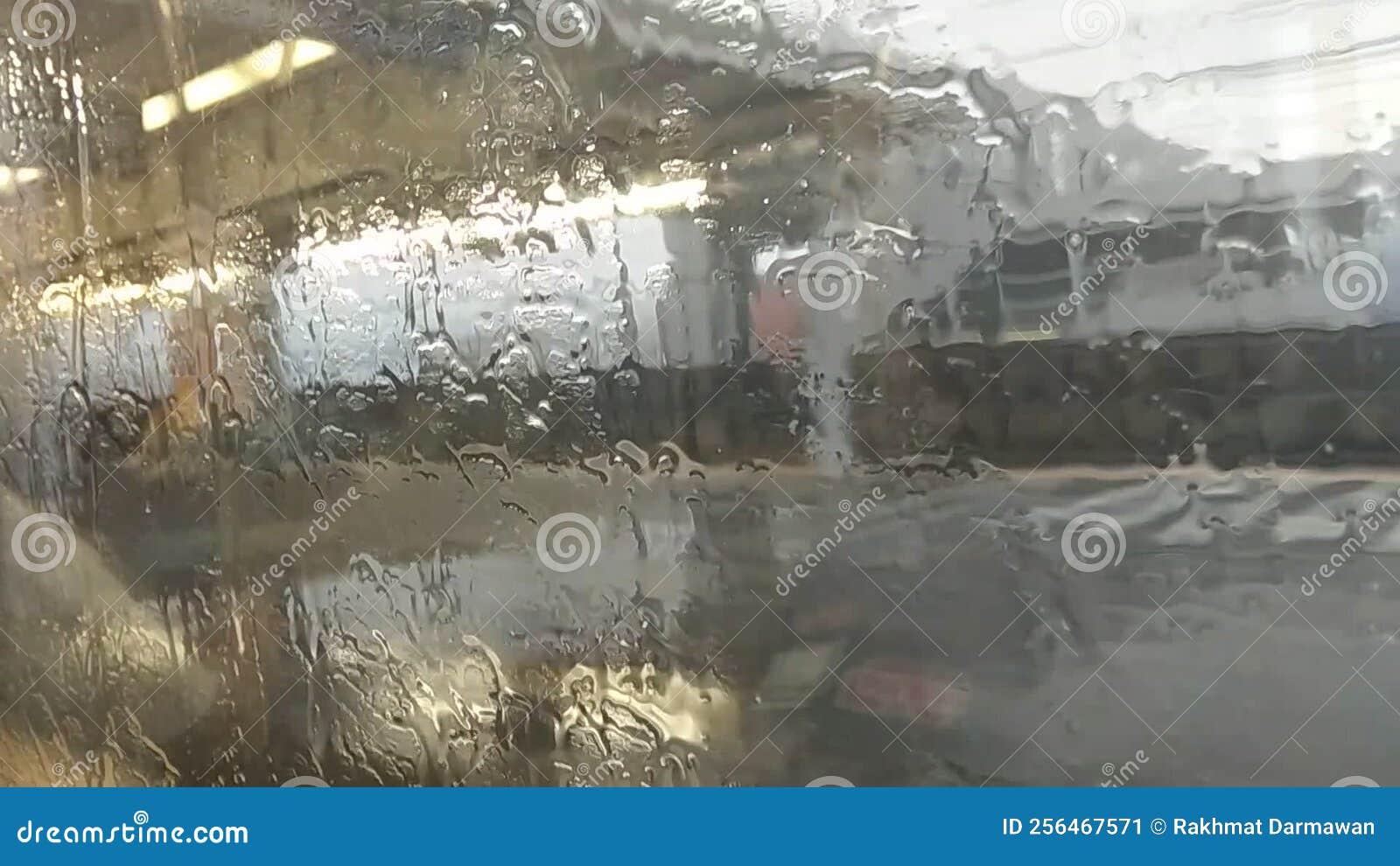 Landscape through Moving Train Window in Rainy Day Stock Video - Video ...