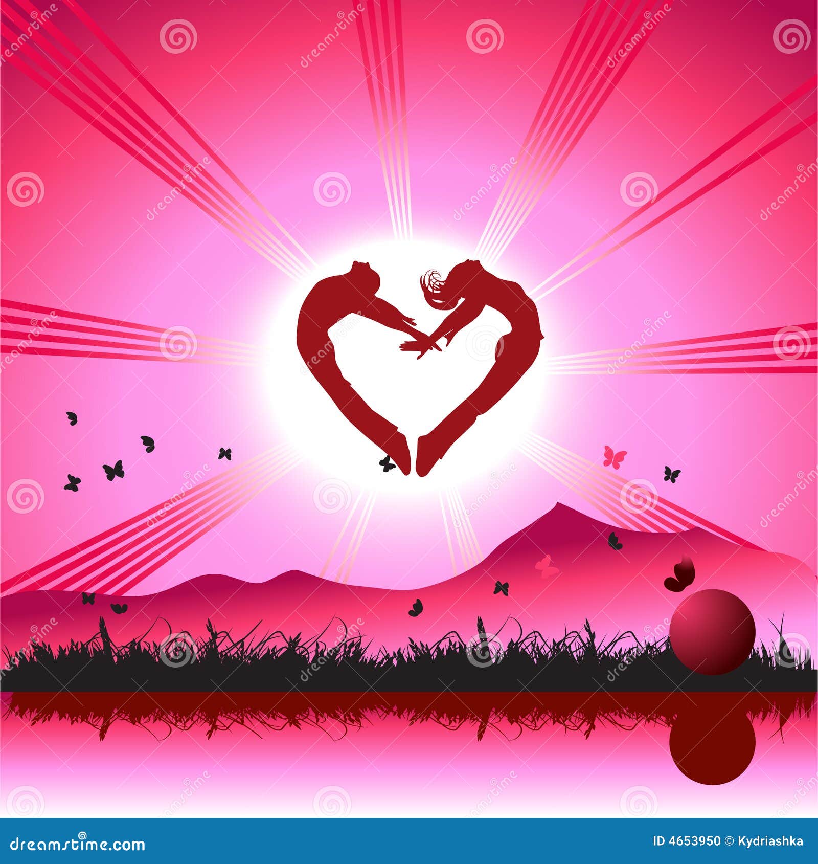 Landscape, Nature, Grass, Love Stock Vector - Illustration of idyllic ...