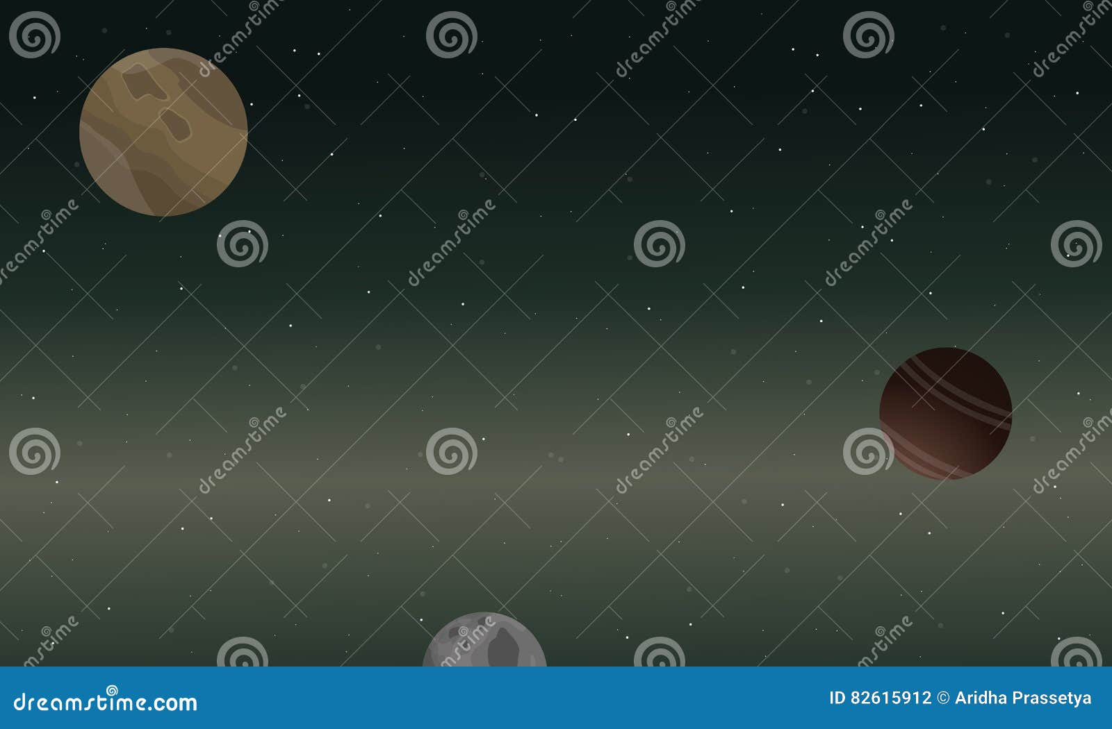 Landscape of Nature Planet Outer Space Stock Vector - Illustration of ...