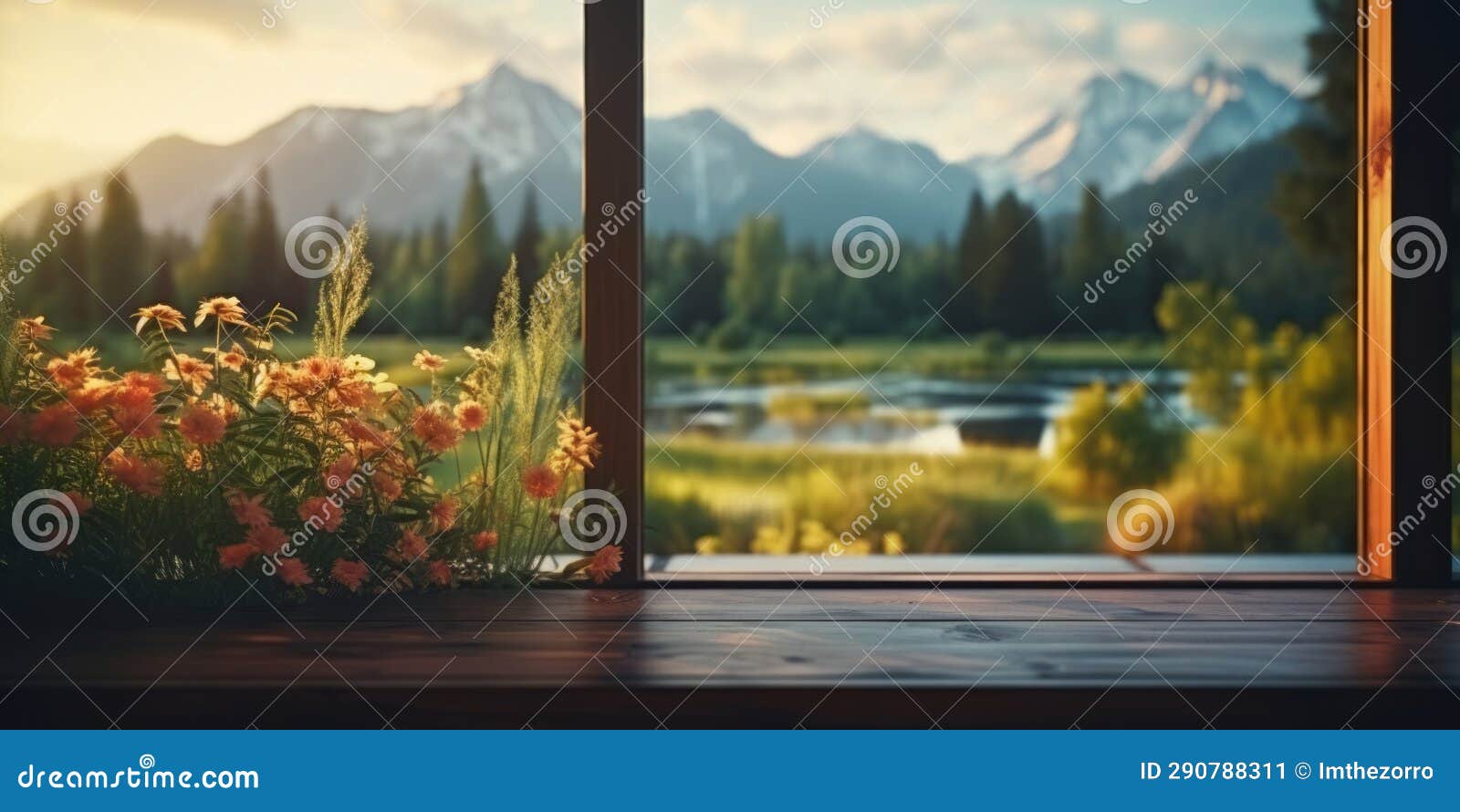 A Landscape Nature View Out the Window Stock Image - Image of forest ...