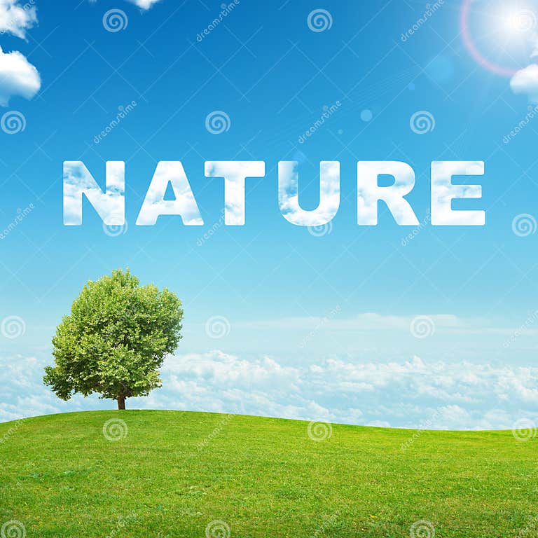 Landscape with nature word stock photo. Image of landscape - 60818342