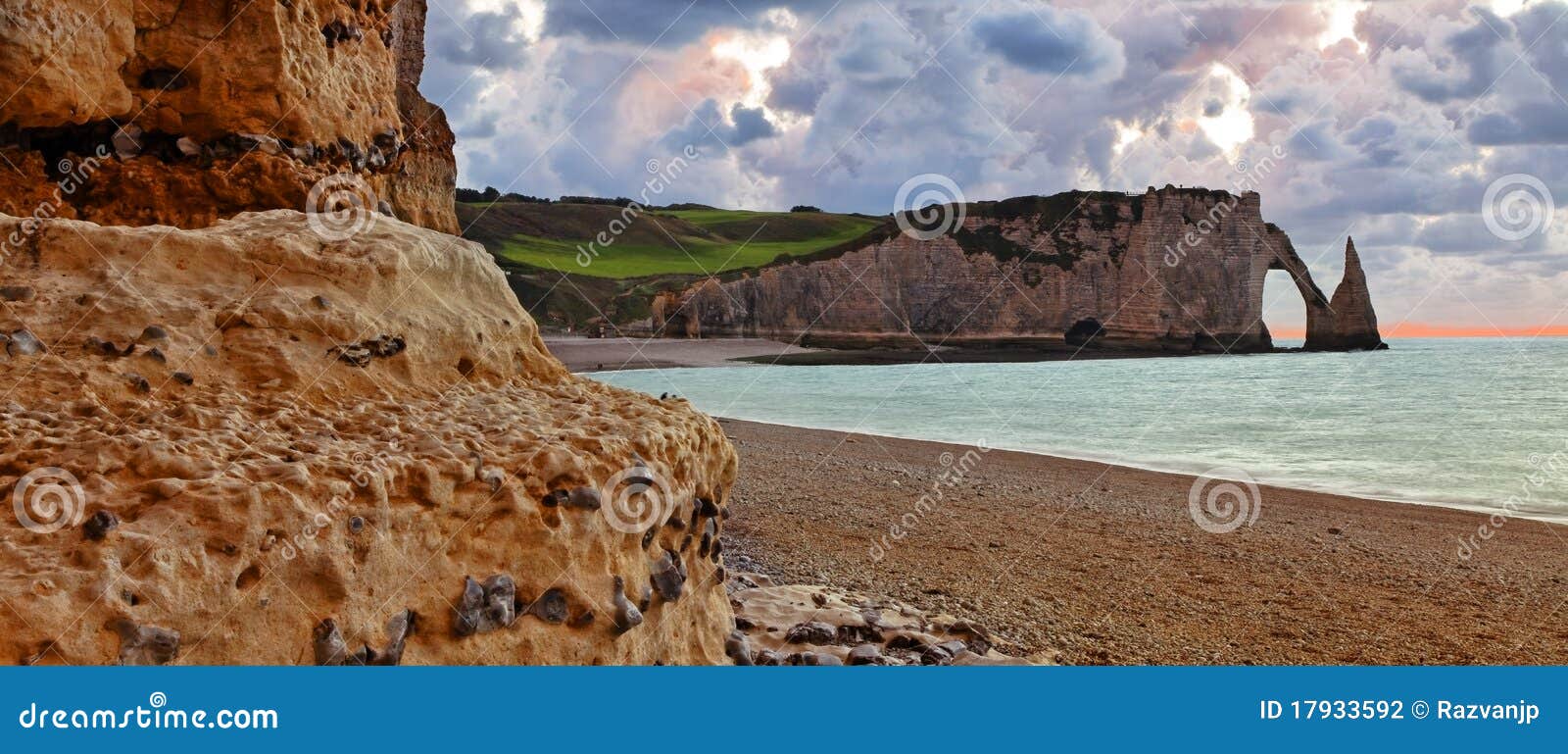 Landscape in Normandy stock photo. Image of erosion, dusk - 17933592