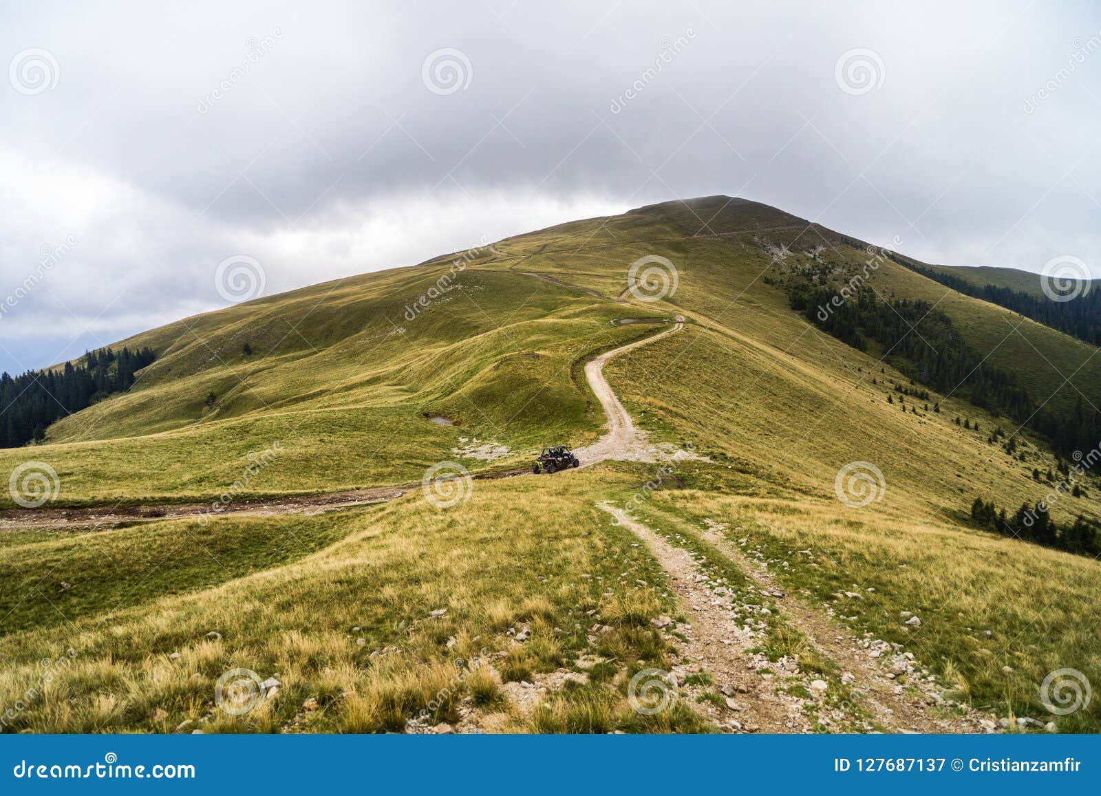 Landscape with Offroad on the Mountain Stock Image - Image of dirt ...